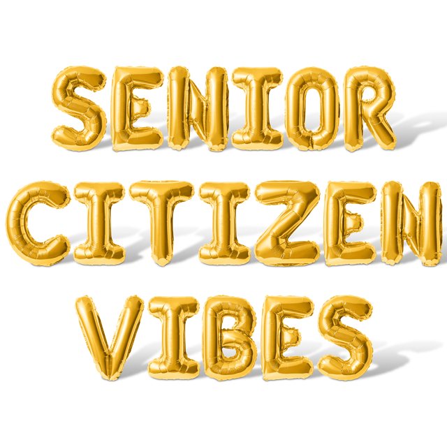 Letter Balloons - SENIOR CITIZEN VIBES 16" Inch Alphabet Letters Foil ...