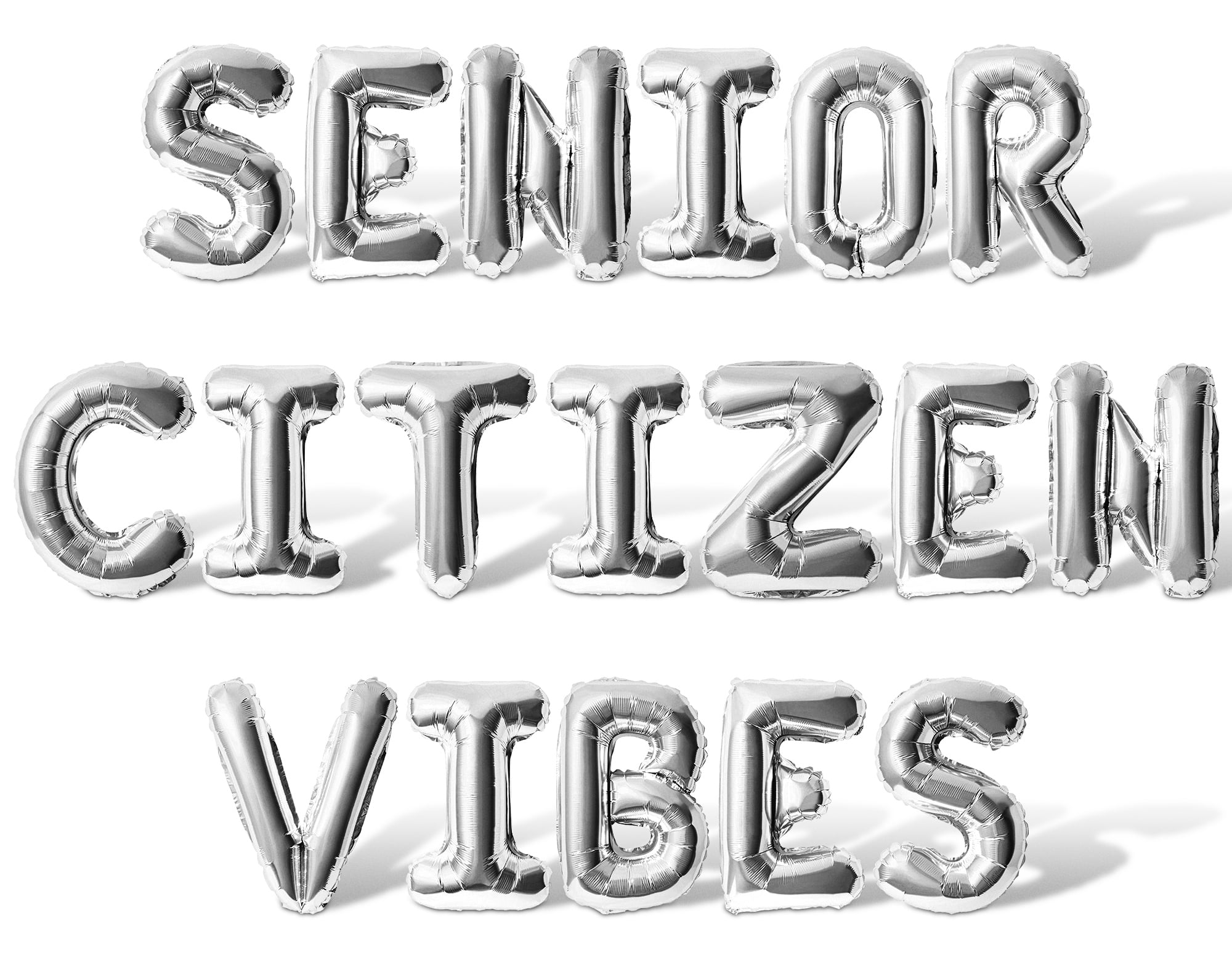 Letter Balloons - SENIOR CITIZEN VIBES 16" Inch Alphabet Letters Foil ...