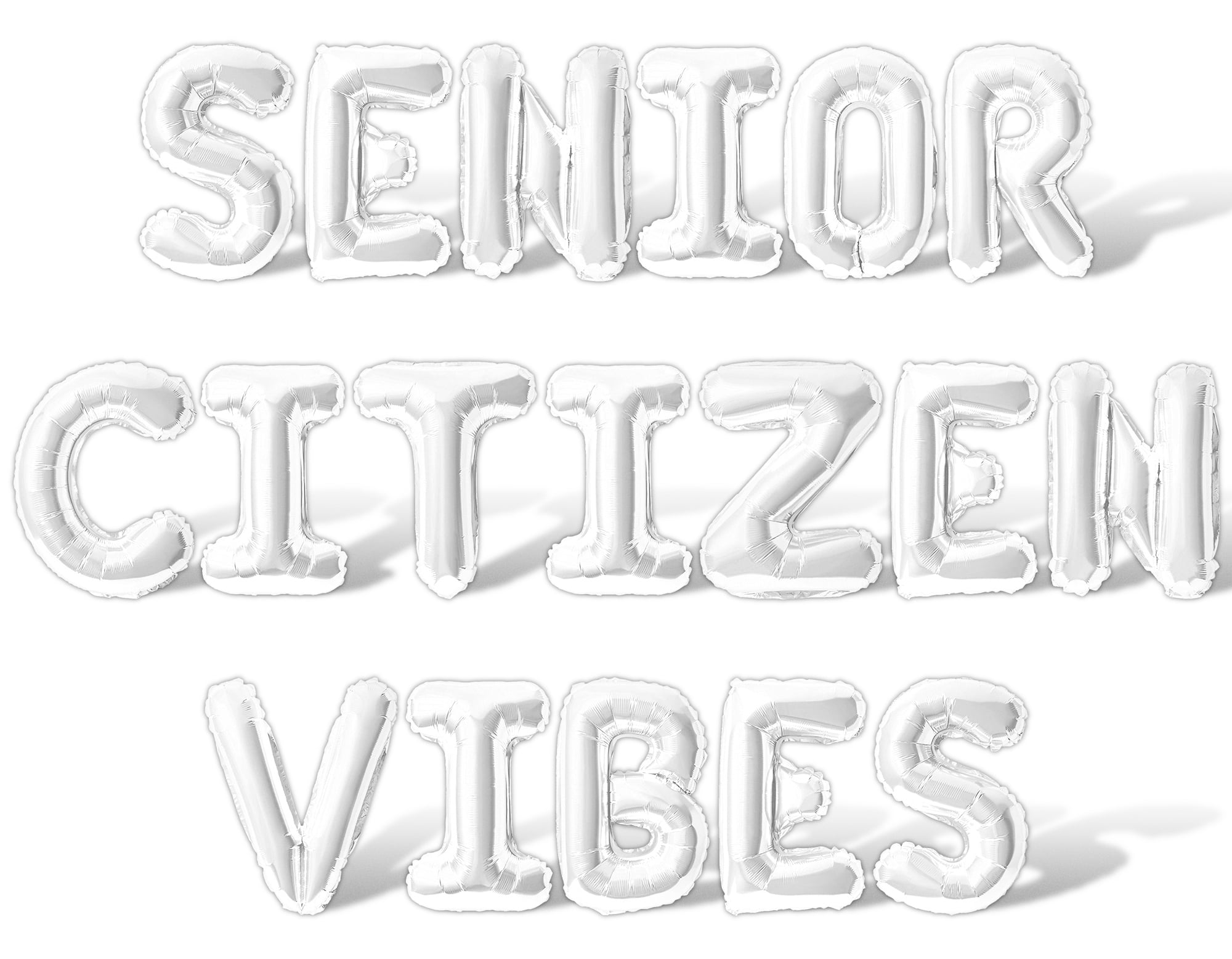 Letter Balloons - SENIOR CITIZEN VIBES 16" Inch Alphabet Letters Foil ...