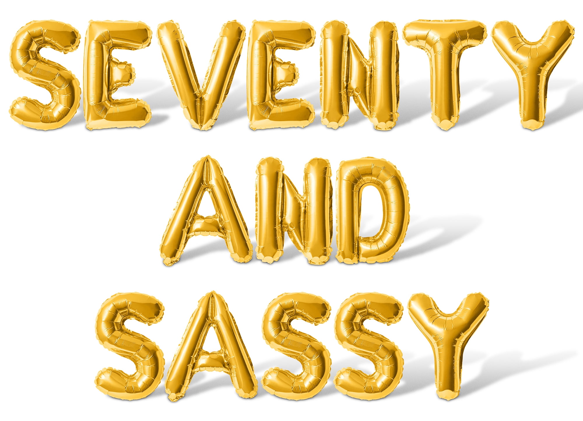 Letter Balloons - SEVENTY AND SASSY 16" Inch Alphabet Letters Foil ...