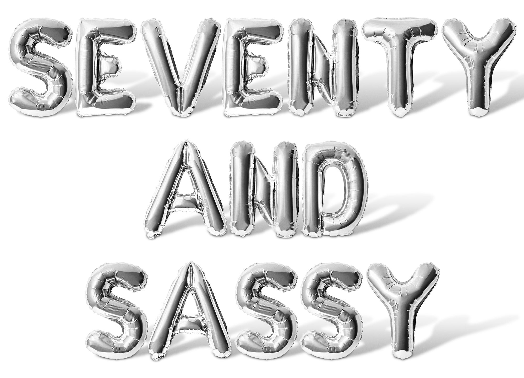 Letter Balloons - SEVENTY AND SASSY 16" Inch Alphabet Letters Foil ...
