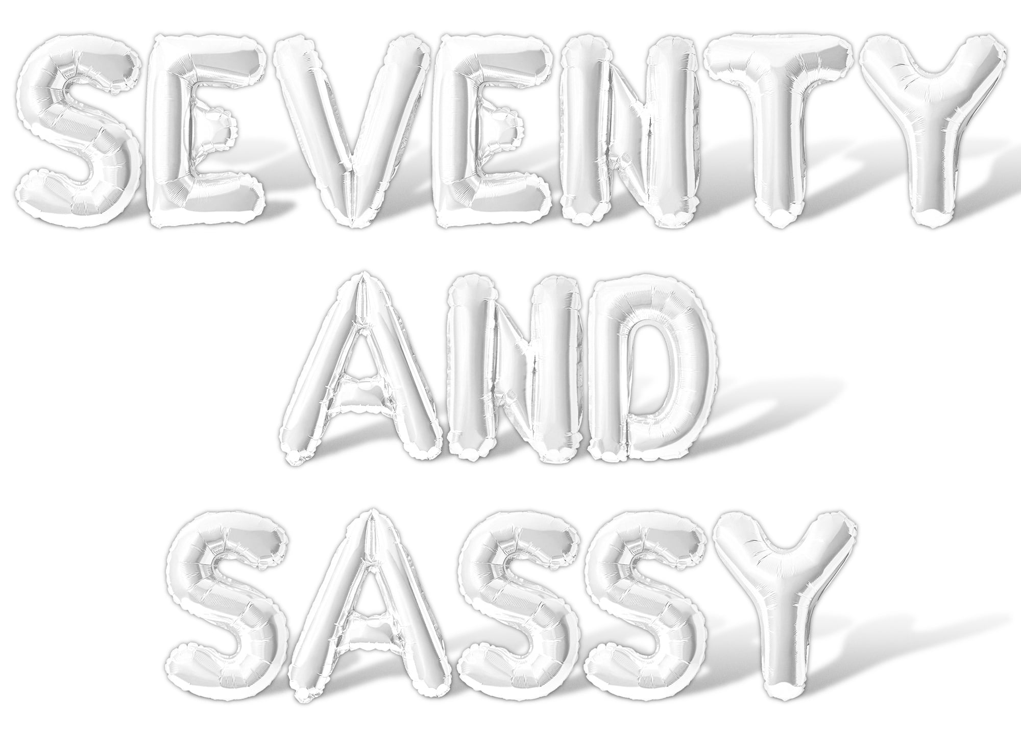 Letter Balloons - SEVENTY AND SASSY 16" Inch Alphabet Letters Foil ...