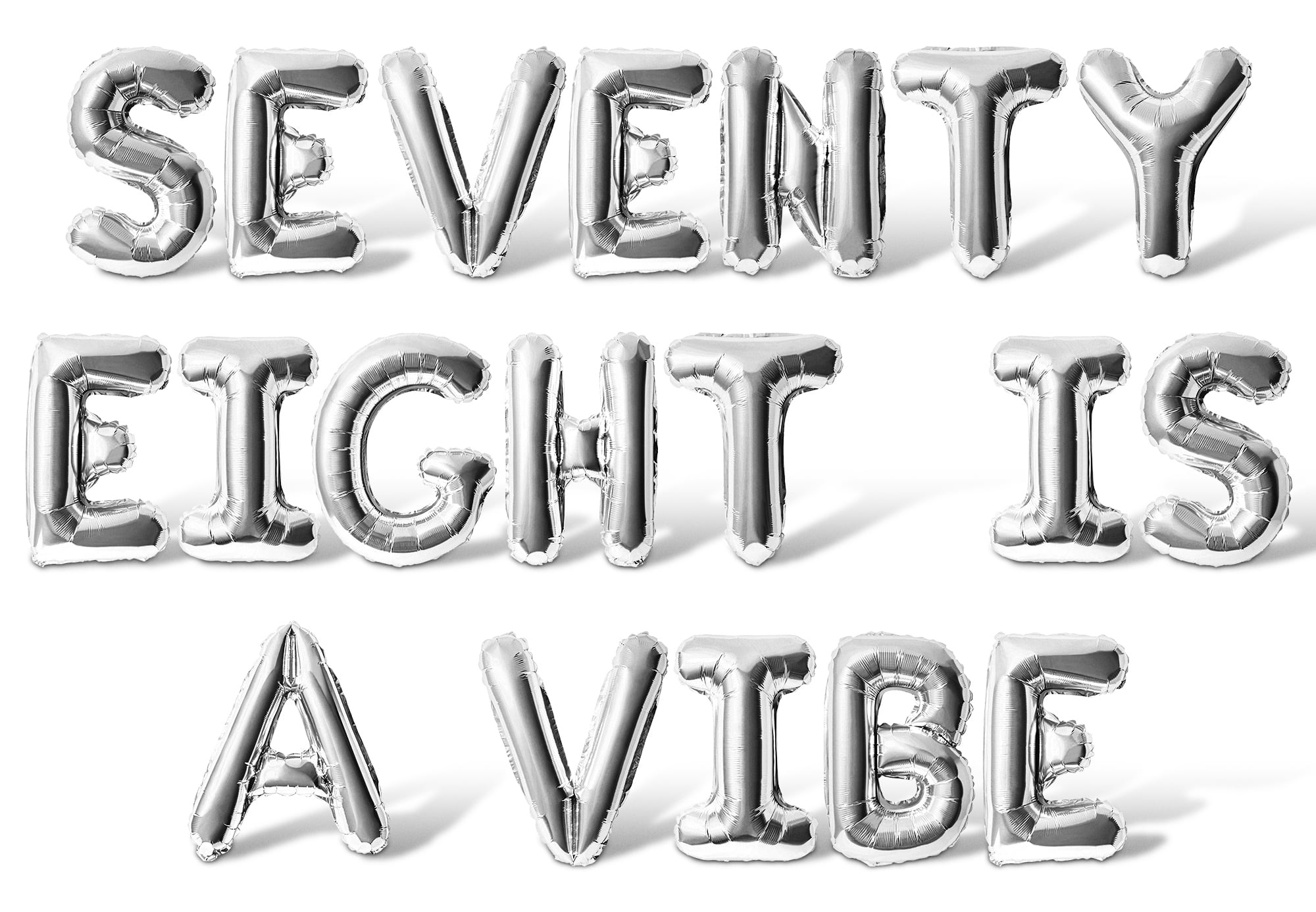 Letter Balloons - SEVENTY EIGHT IS A VIBE 16" Inch Alphabet Letters ...