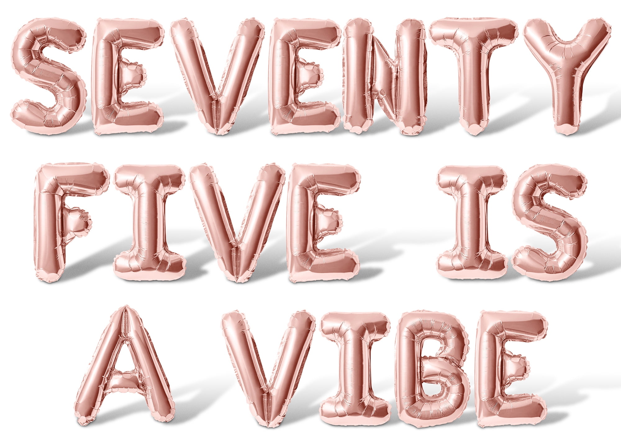 Letter Balloons - SEVENTY FIVE IS A VIBE 16" Inch Alphabet Letters Foil ...