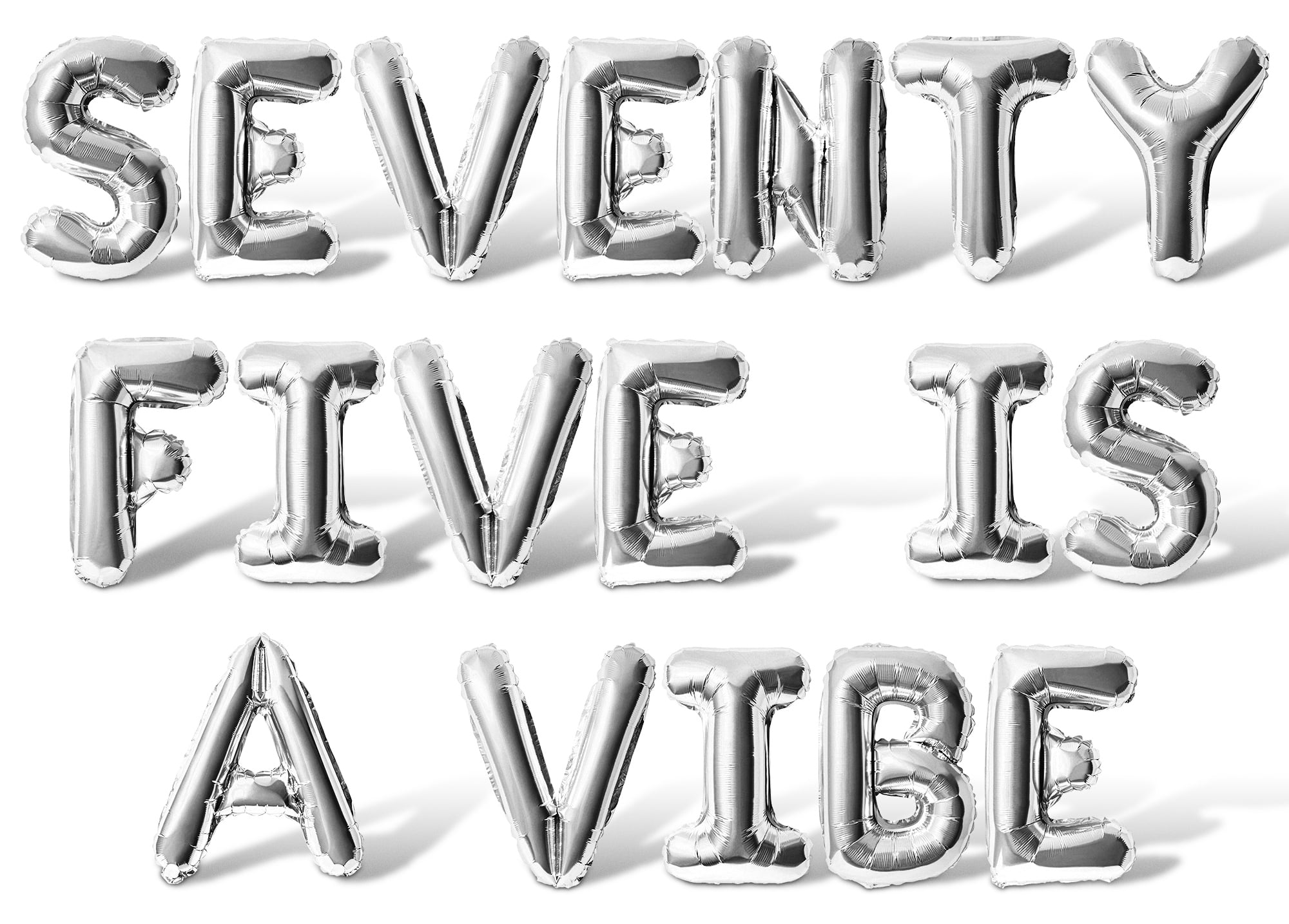 Letter Balloons - SEVENTY FIVE IS A VIBE 16" Inch Alphabet Letters Foil ...