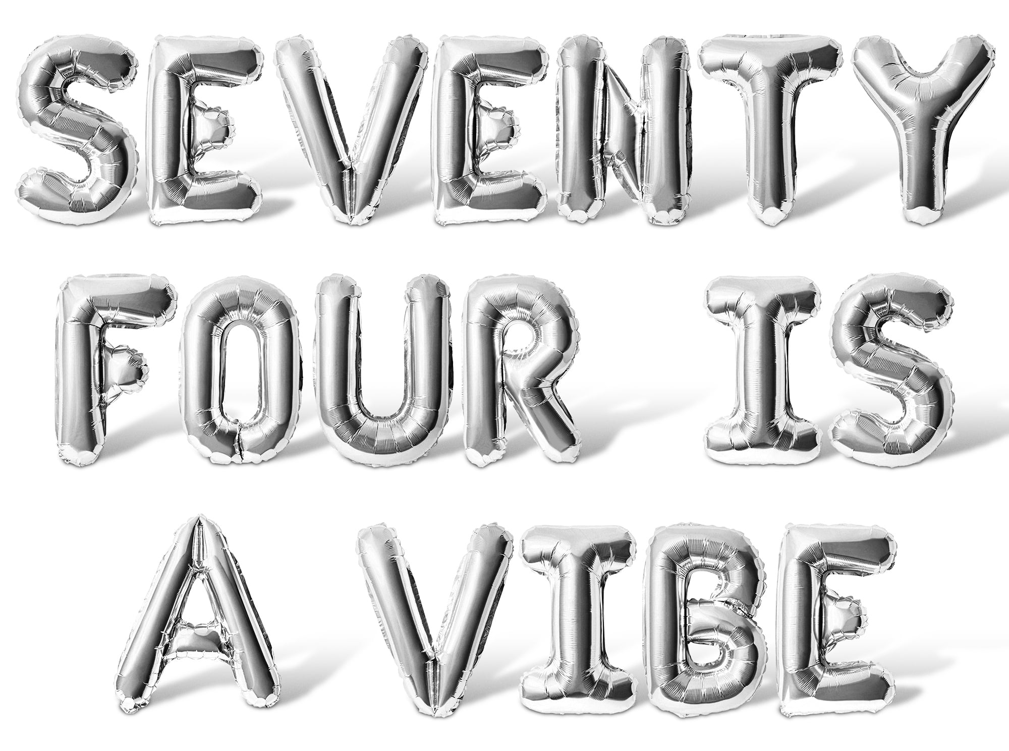 Letter Balloons - SEVENTY FOUR IS A VIBE 16" Inch Alphabet Letters Foil ...