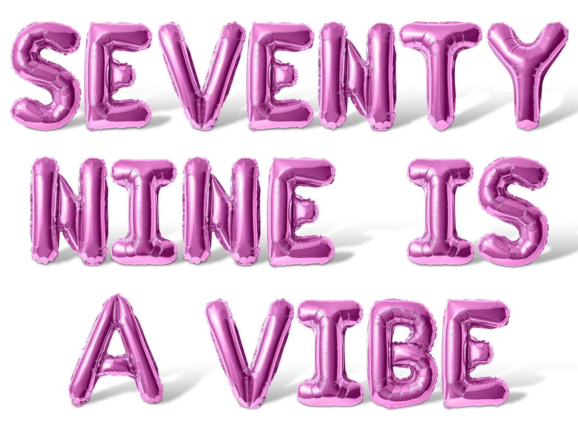 Letter Balloons - SEVENTY NINE IS A VIBE 16" Inch Alphabet Letters Foil ...