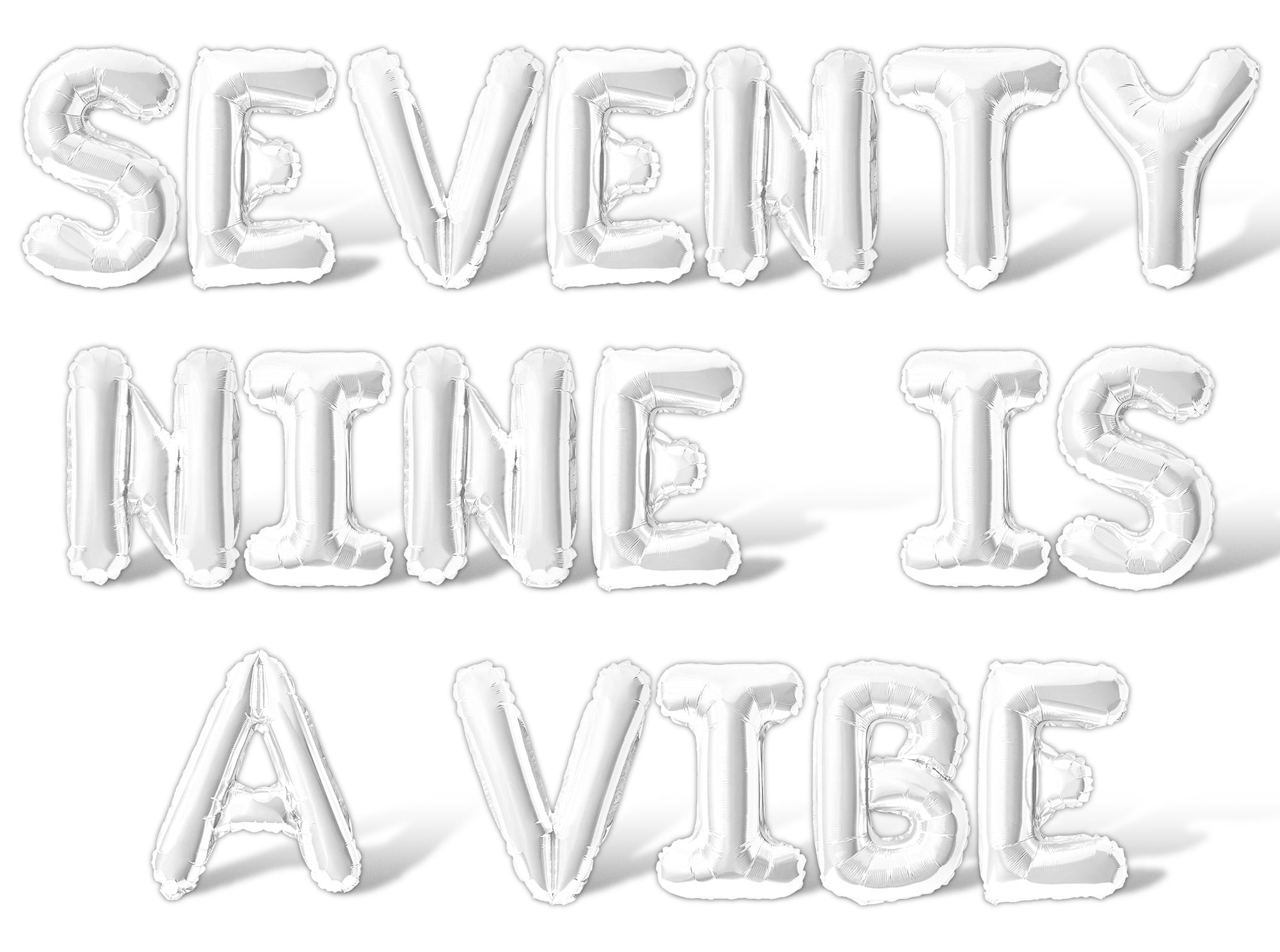 Letter Balloons - SEVENTY NINE IS A VIBE 16" Inch Alphabet Letters Foil ...