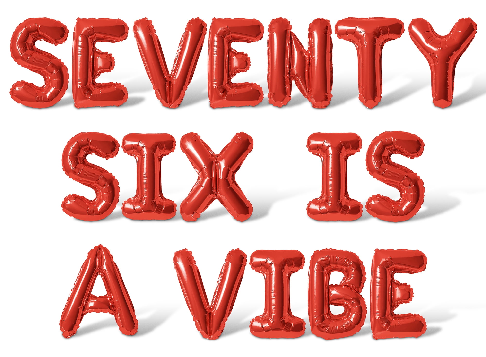 Letter Balloons - SEVENTY SIX IS A VIBE 16" Inch Alphabet Letters Foil ...