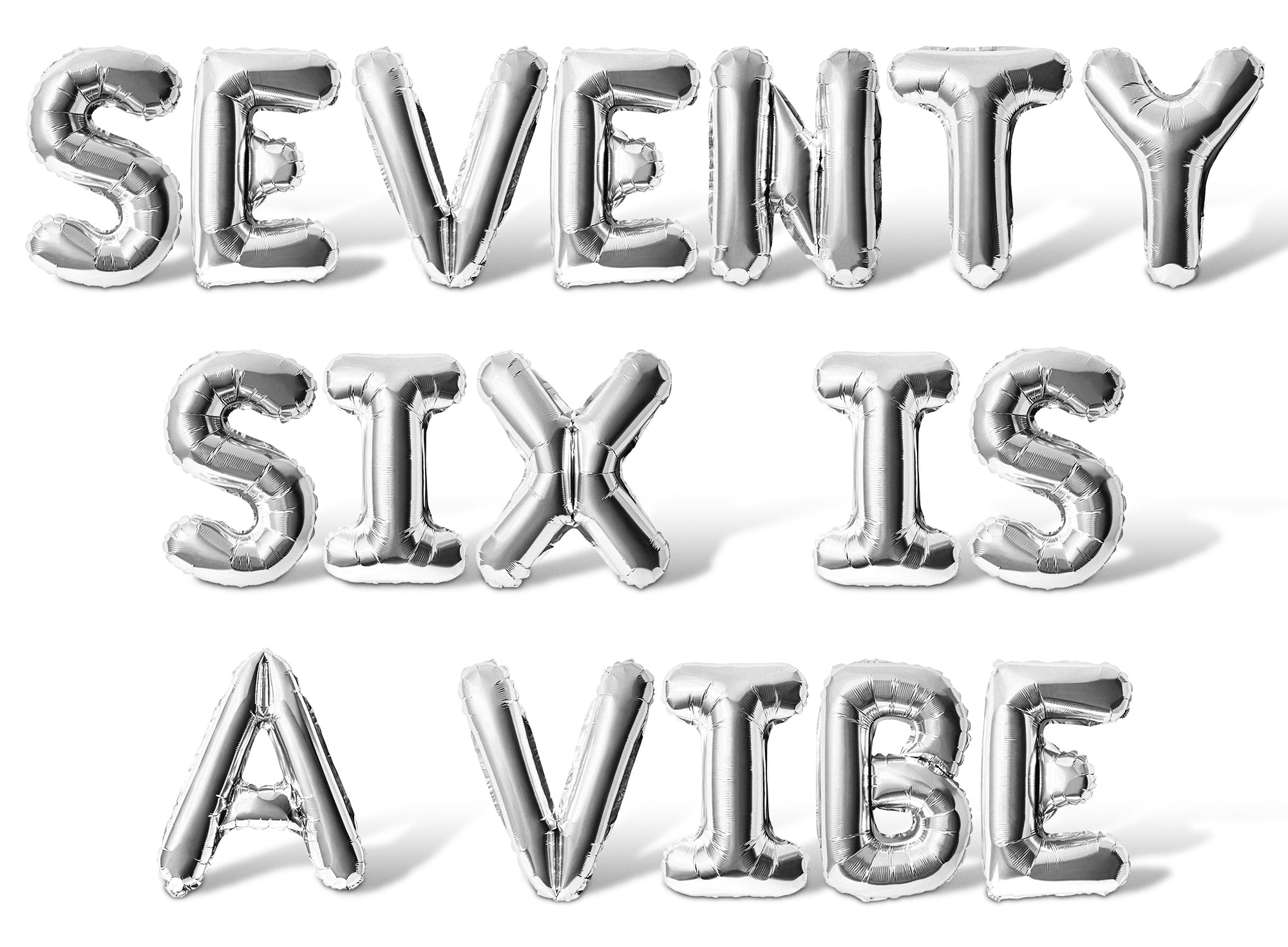 Letter Balloons - SEVENTY SIX IS A VIBE 16" Inch Alphabet Letters Foil ...