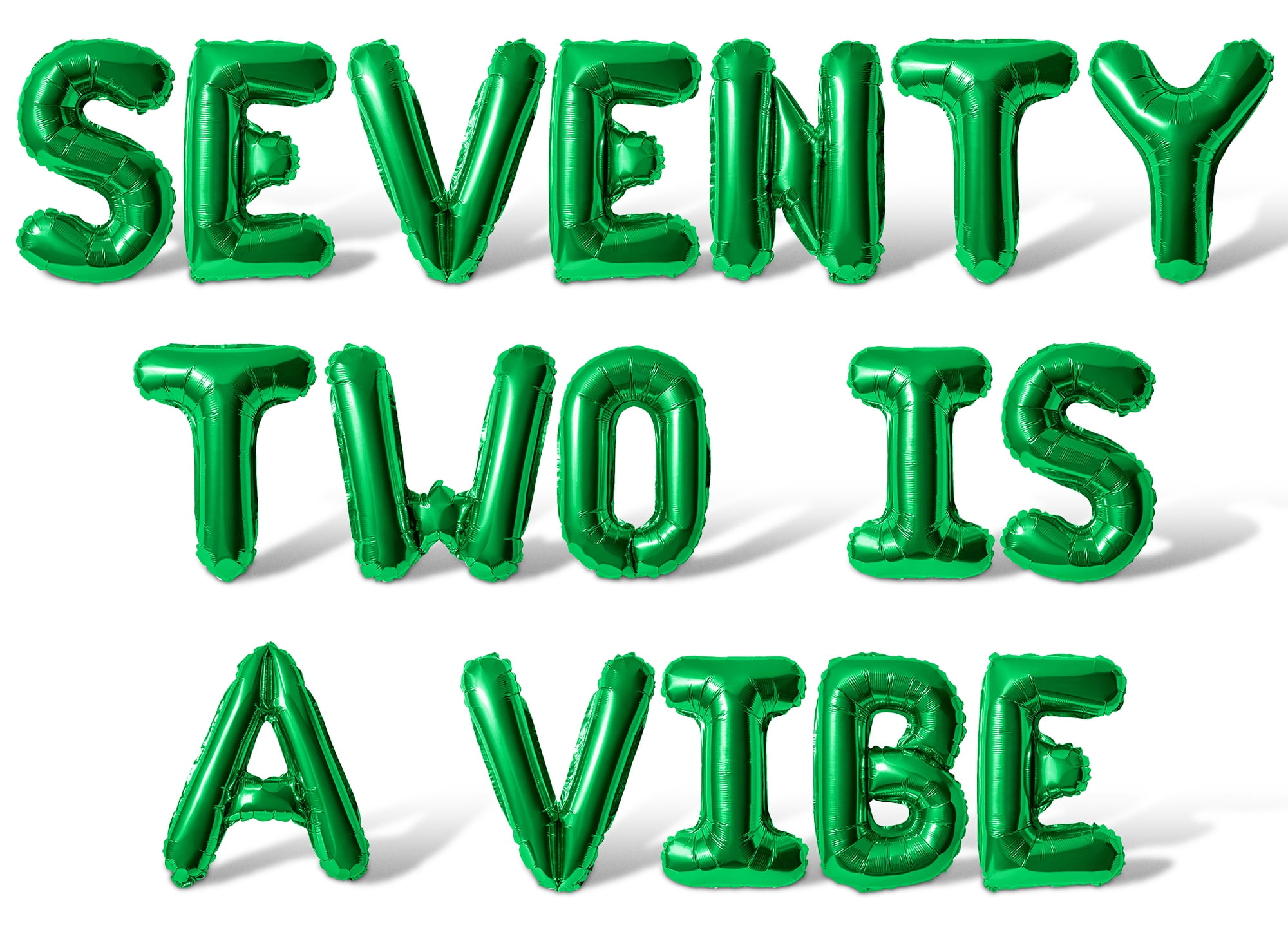 Letter Balloons - SEVENTY TWO IS A VIBE 16" Inch Alphabet Letters Foil ...
