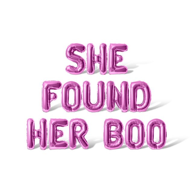 Letter Balloons - SHE FOUND HER BOO 16" Inch Alphabet Letters Foil ...