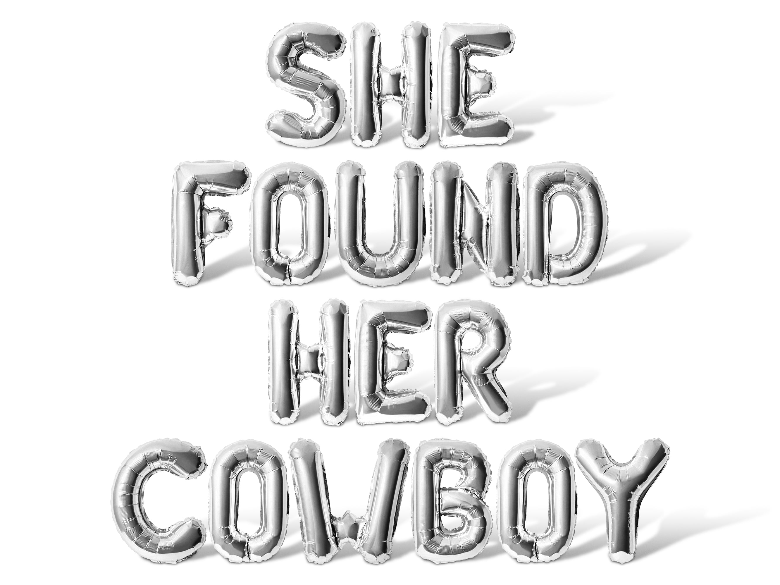 Letter Balloons - SHE FOUND HER COWBOY 16" Inch Alphabet Letters Foil ...