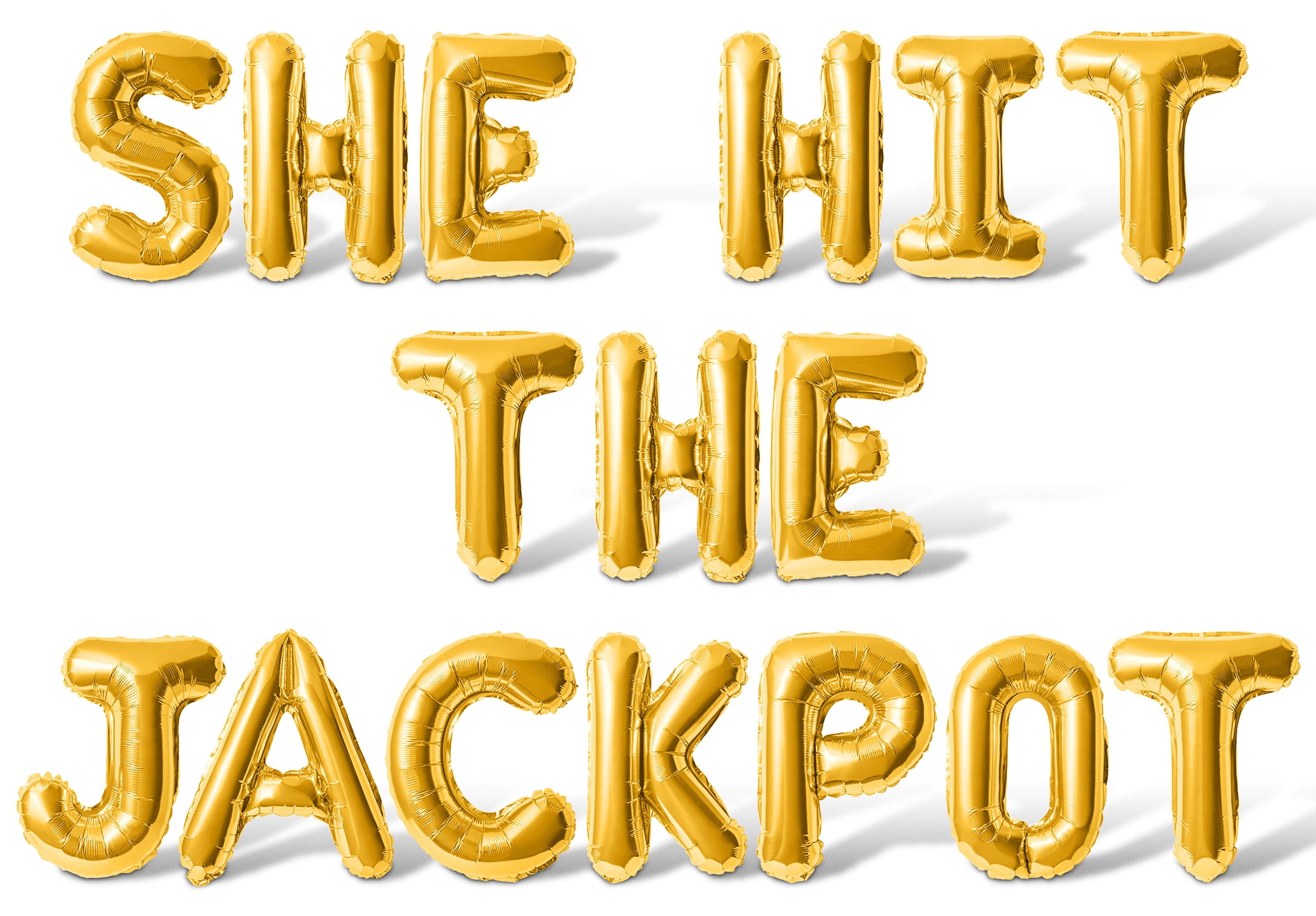Letter Balloons - SHE HIT THE JACKPOT 16" Inch Alphabet Letters Foil ...