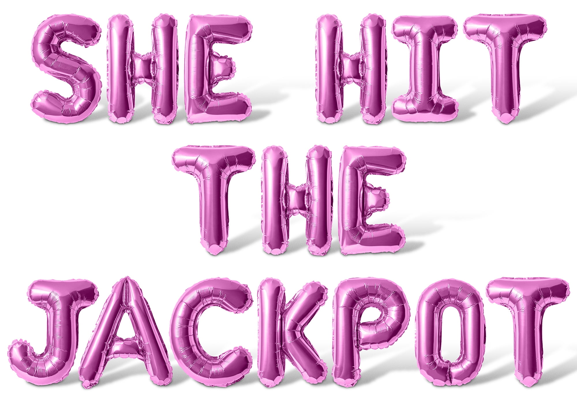 Letter Balloons - SHE HIT THE JACKPOT 16" Inch Alphabet Letters Foil ...