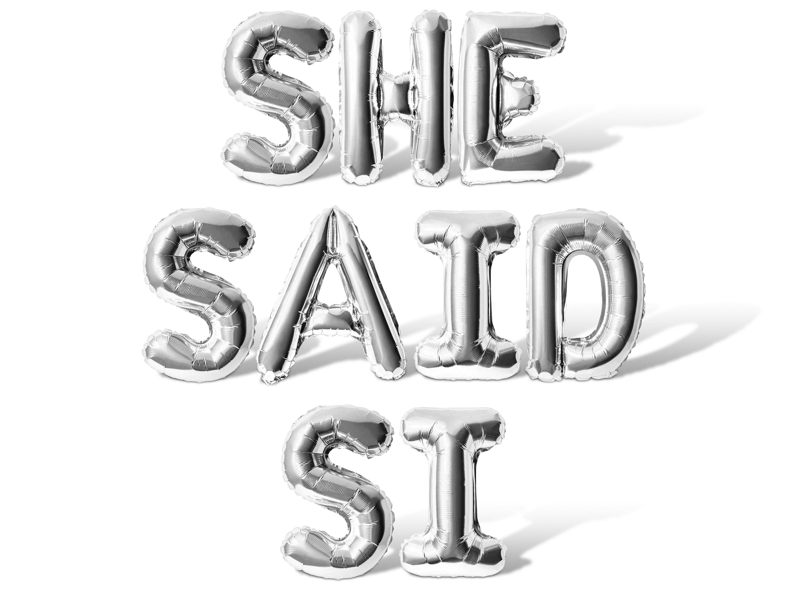 Letter Balloons - SHE SAID SI 16" Inch Alphabet Letters Foil Mylar ...
