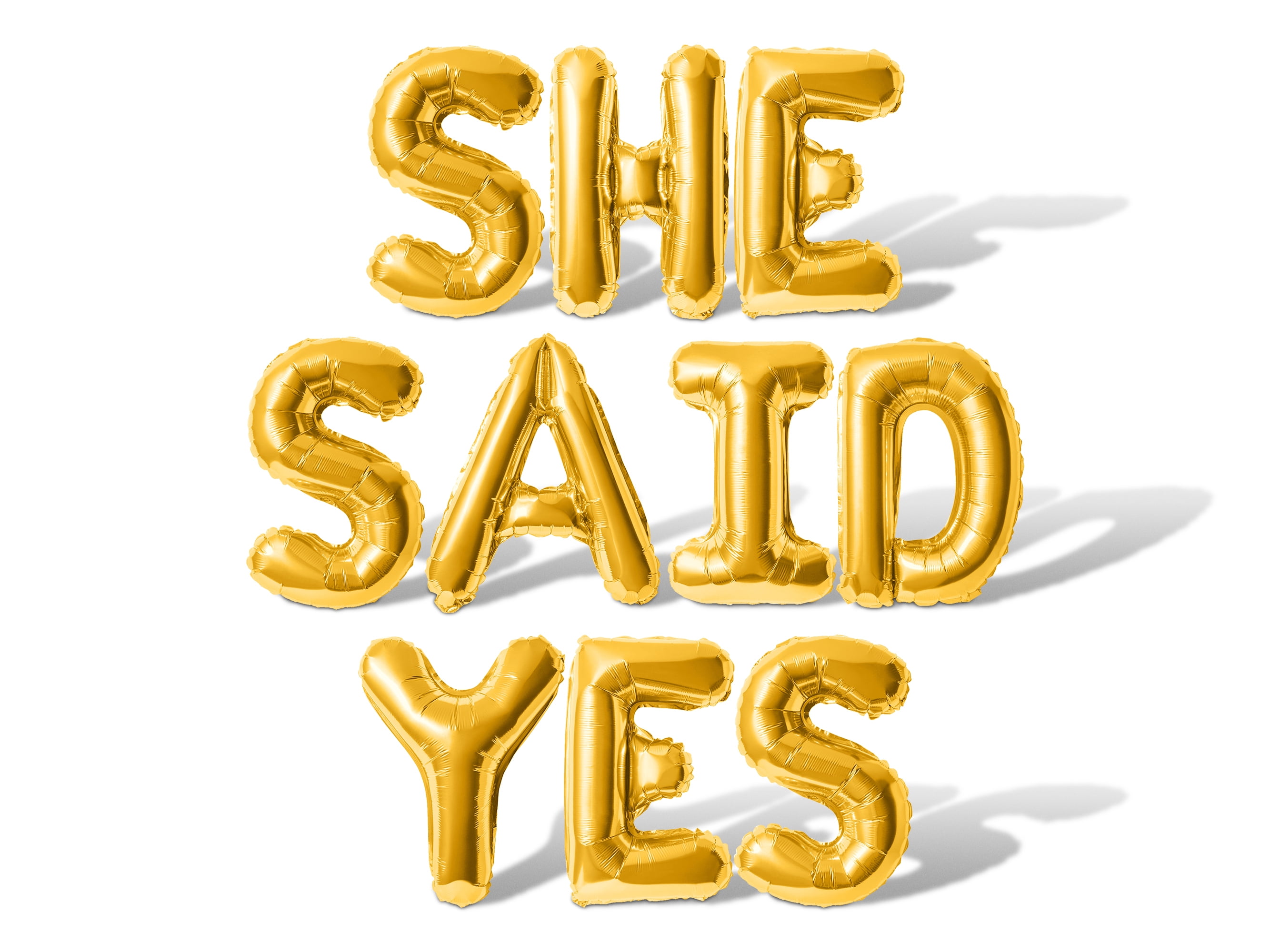 Letter Balloons - SHE SAID YES 16" Inch Alphabet Letters Foil Mylar ...