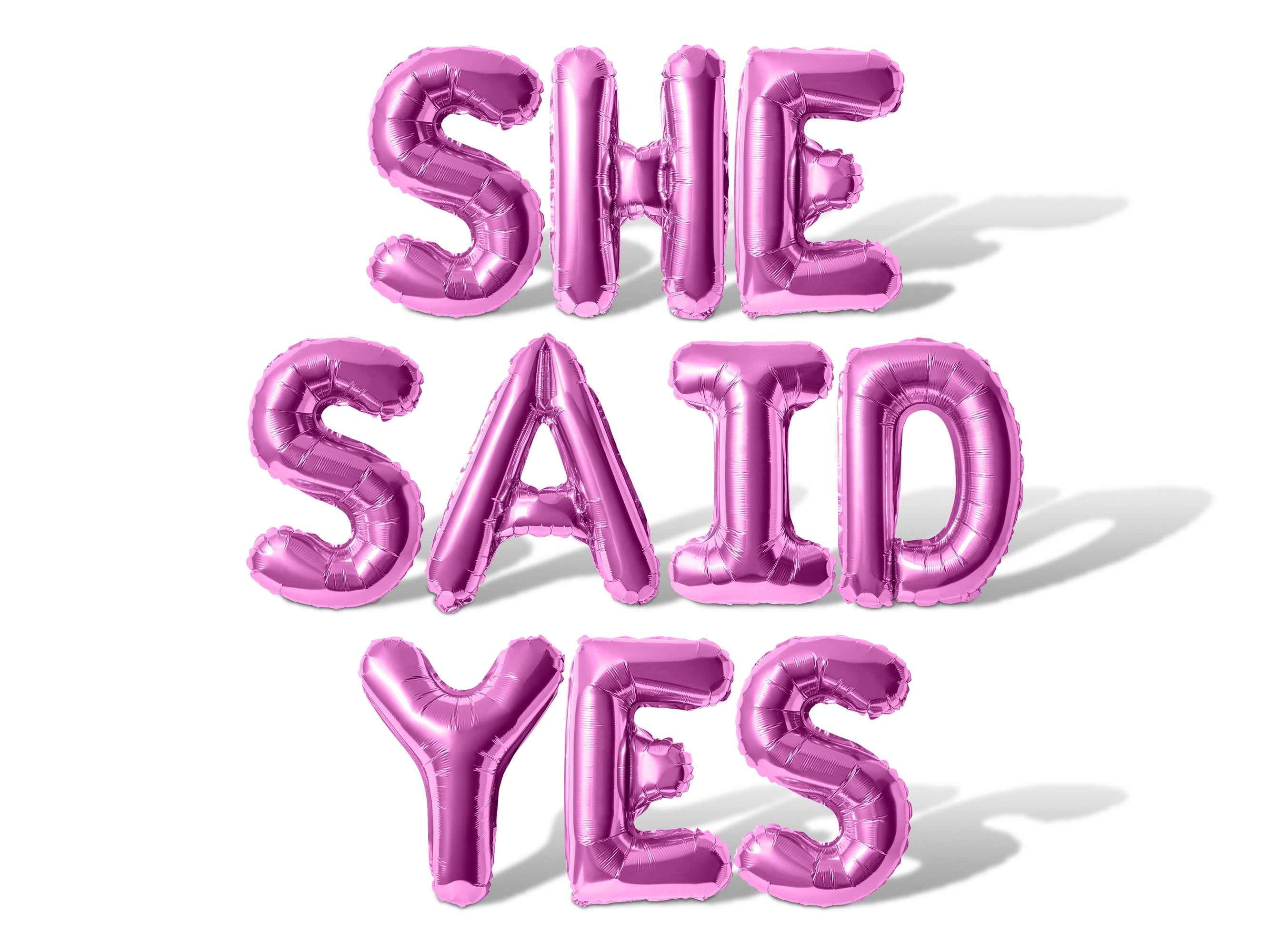 Letter Balloons - SHE SAID YES 16" Inch Alphabet Letters Foil Mylar ...