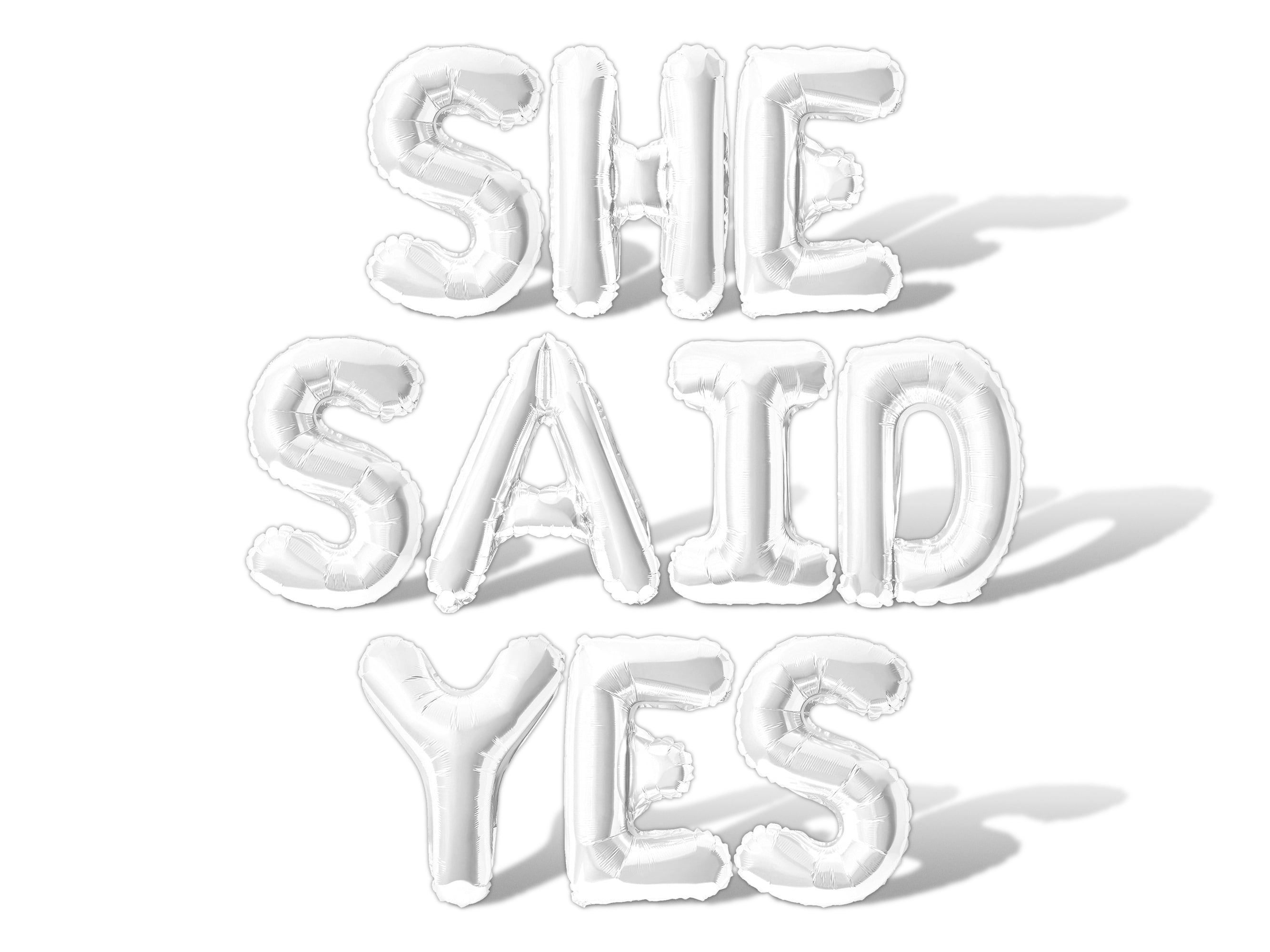 Letter Balloons - SHE SAID YES 16" Inch Alphabet Letters Foil Mylar ...
