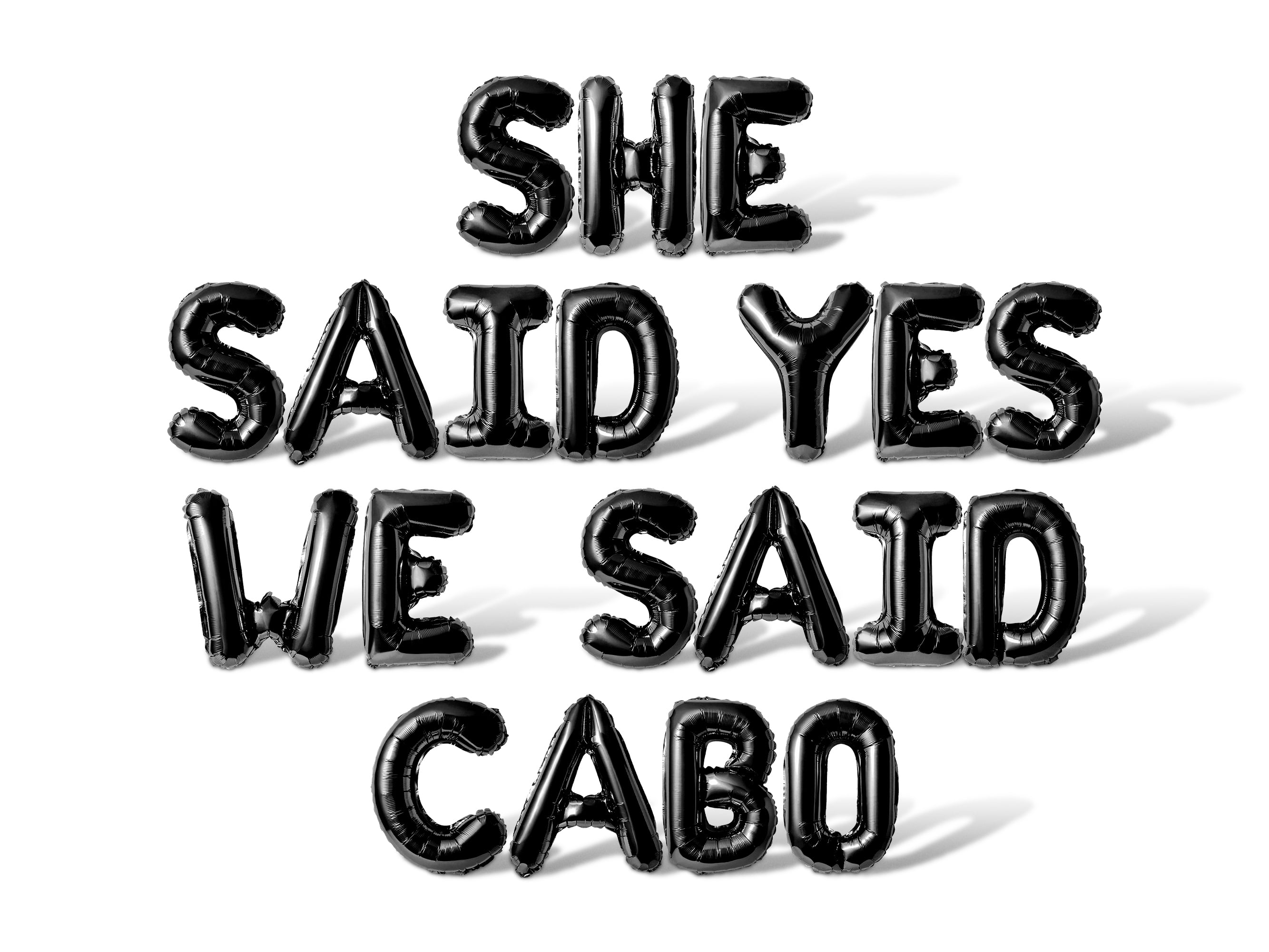 Letter Balloons - SHE SAID YES WE SAID CABO 16" Inch Alphabet Letters ...