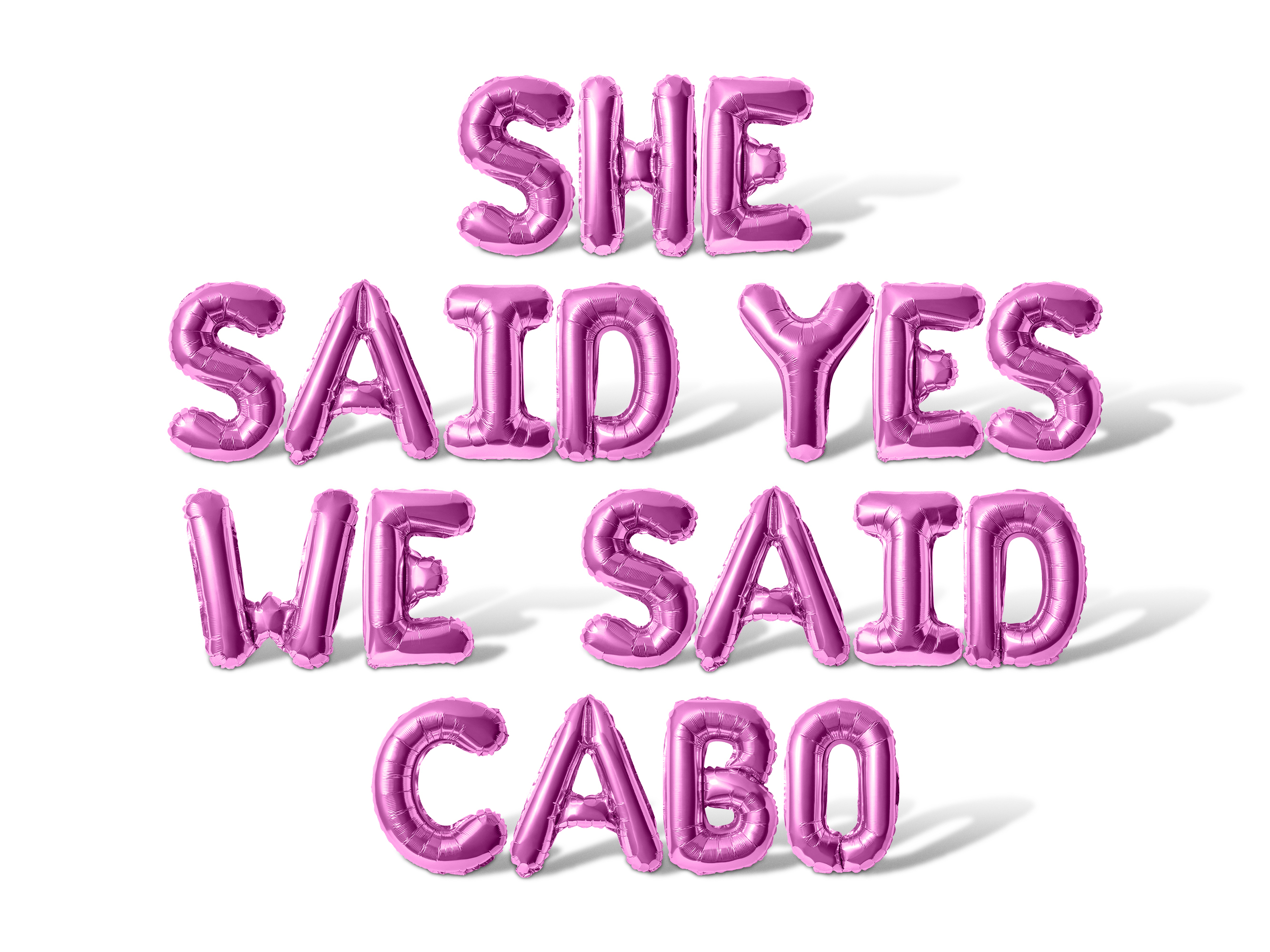 Letter Balloons - SHE SAID YES WE SAID CABO 16" Inch Alphabet Letters ...