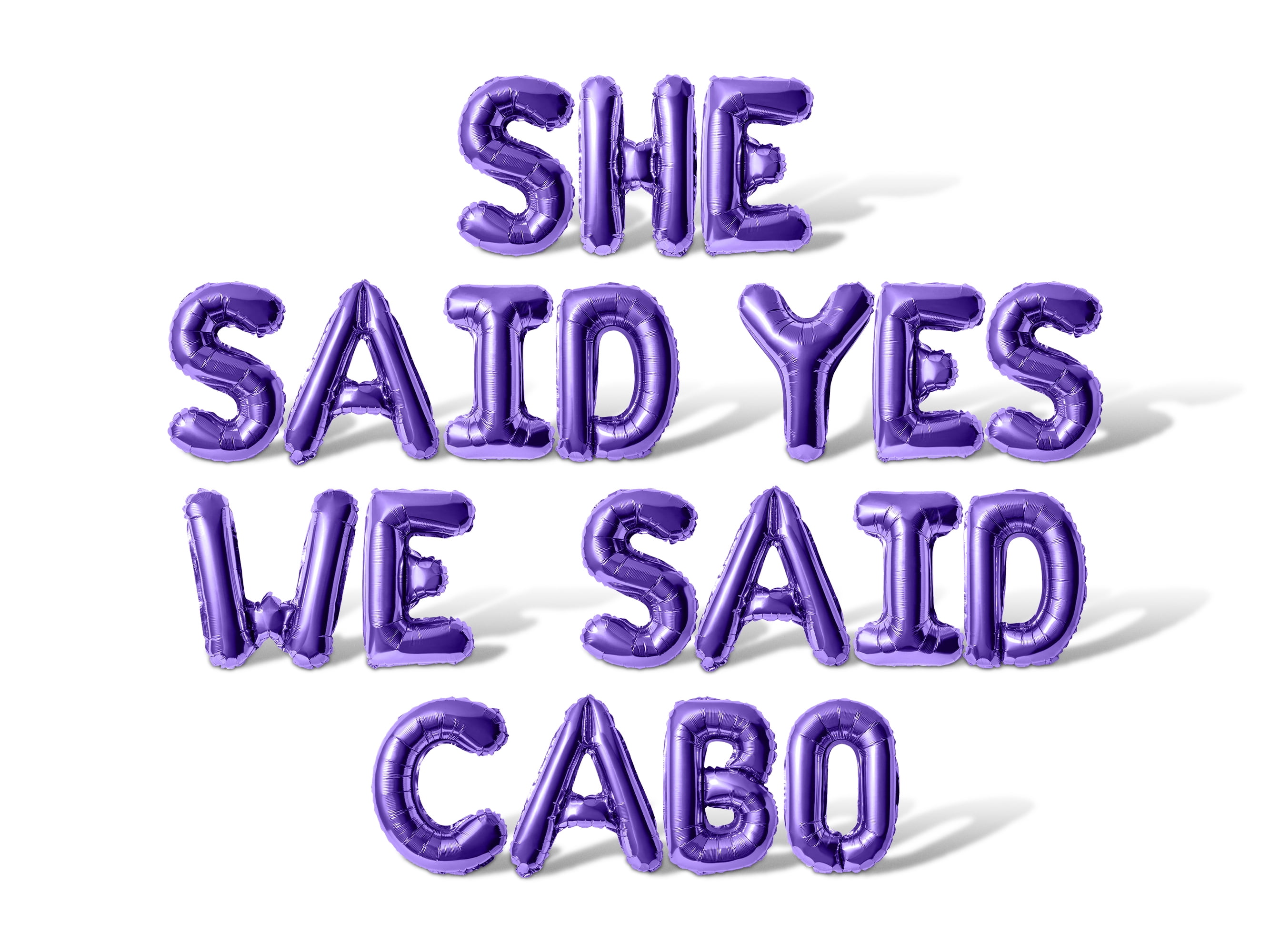 Letter Balloons - SHE SAID YES WE SAID CABO 16" Inch Alphabet Letters ...