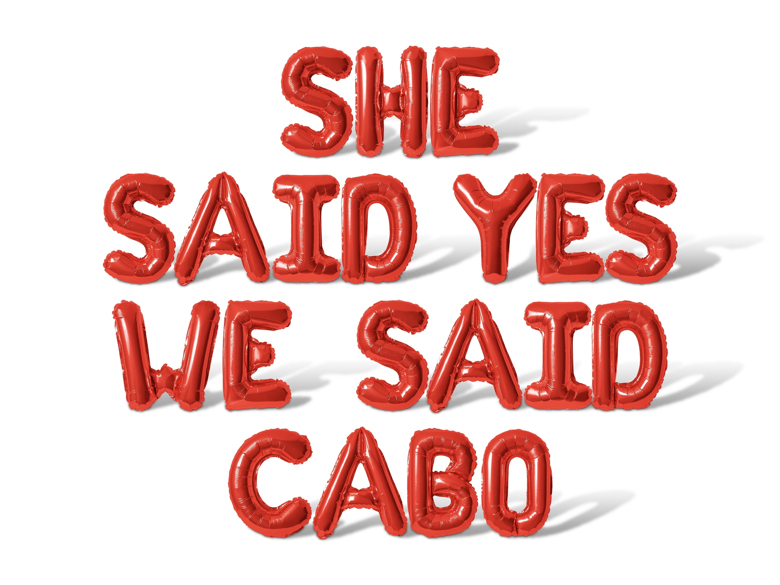Letter Balloons - SHE SAID YES WE SAID CABO 16" Inch Alphabet Letters ...