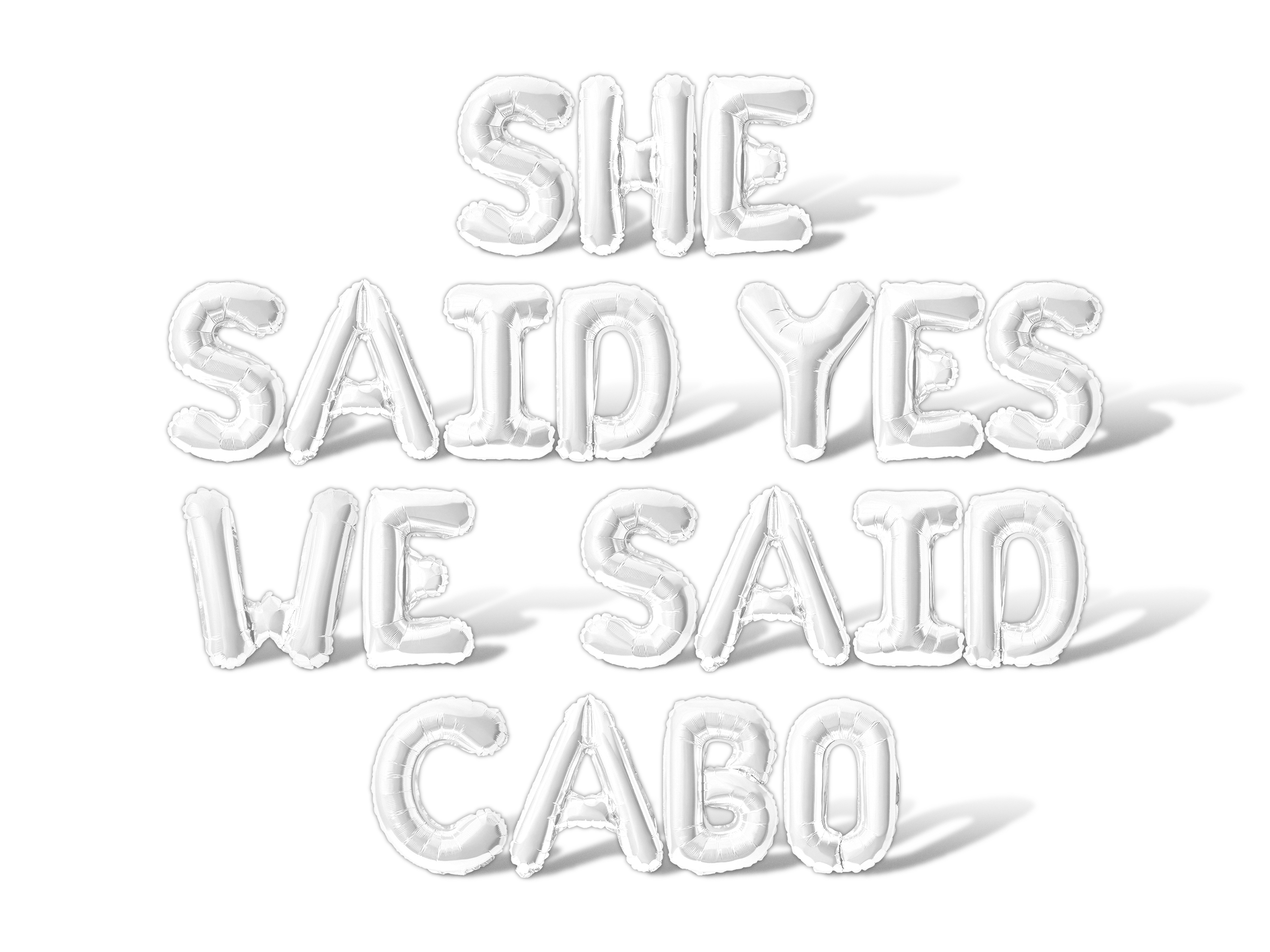 Letter Balloons - SHE SAID YES WE SAID CABO 16" Inch Alphabet Letters ...