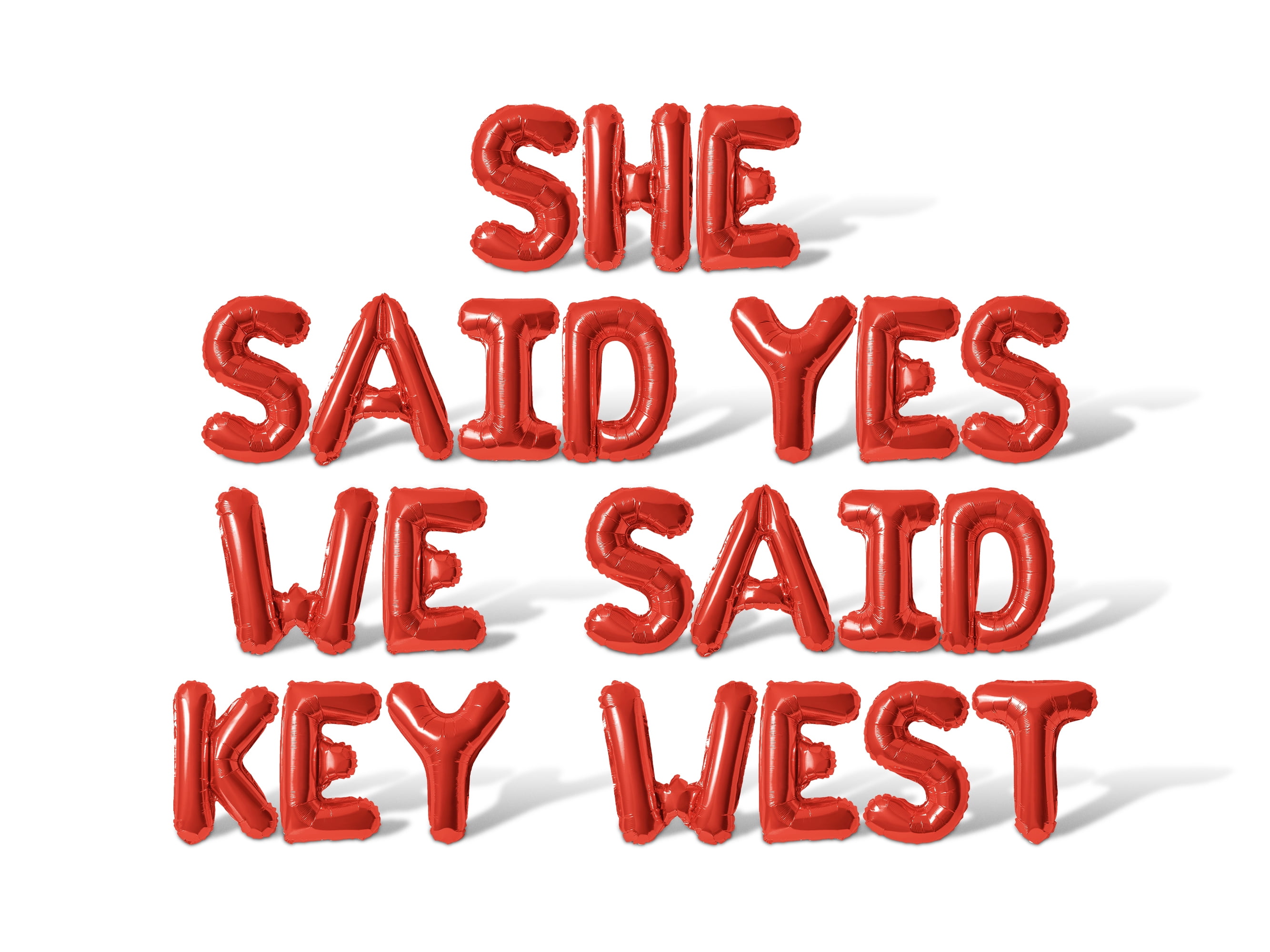 Letter Balloons - SHE SAID YES WE SAID KEY WEST 16" Inch Alphabet ...