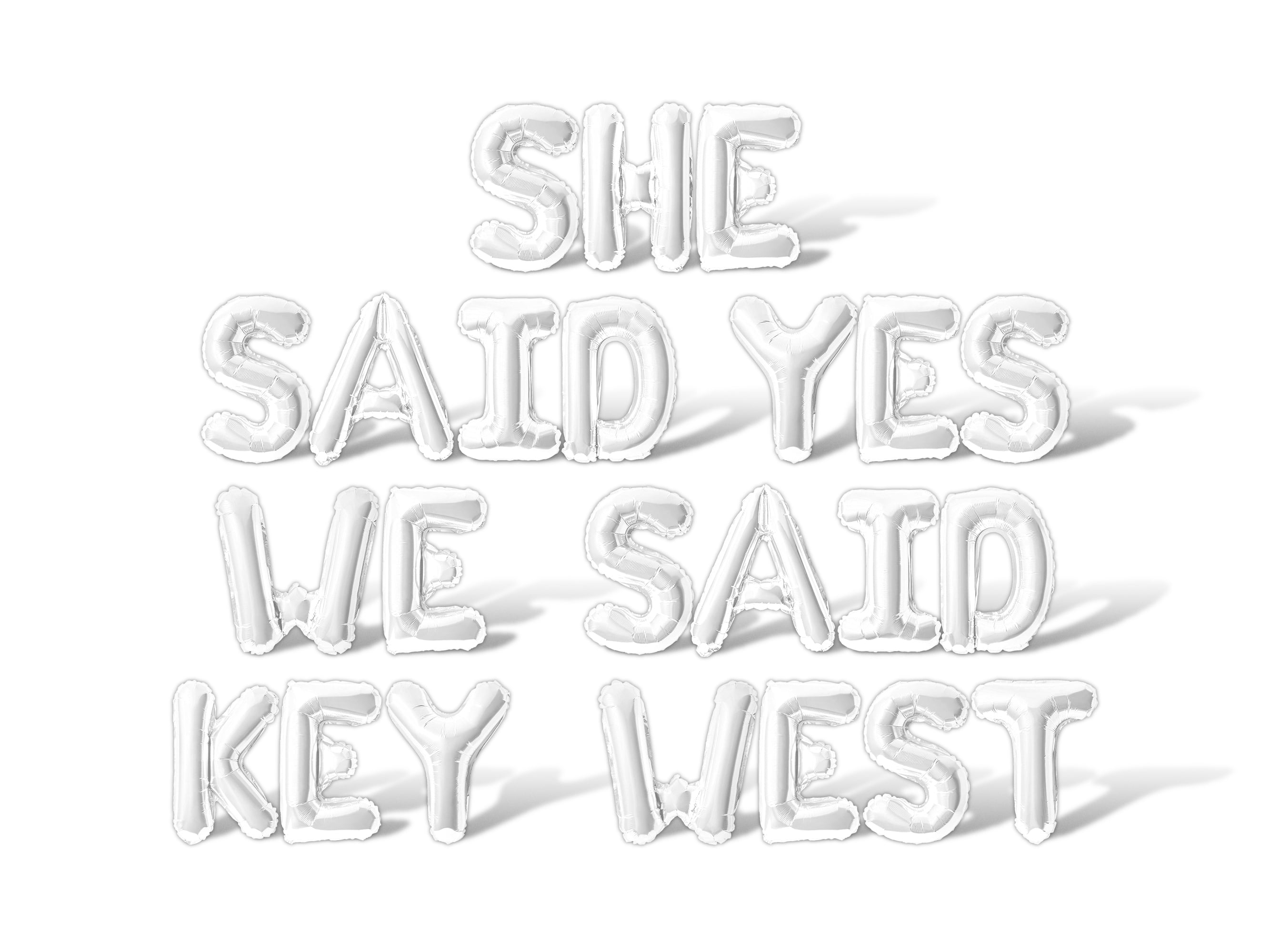 Letter Balloons - SHE SAID YES WE SAID KEY WEST 16" Inch Alphabet ...