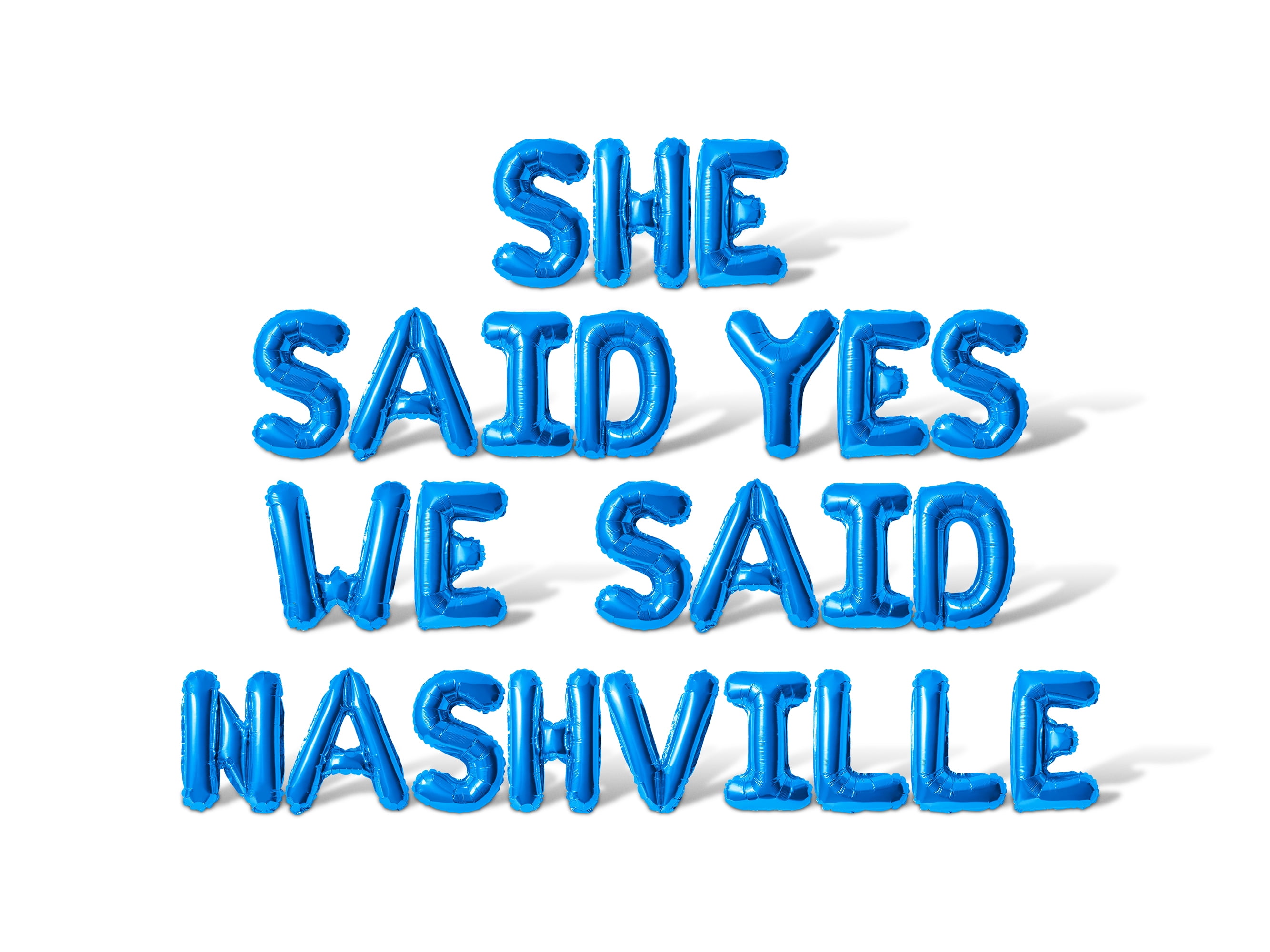 Letter Balloons - SHE SAID YES WE SAID NASHVILLE 16" Inch Alphabet ...