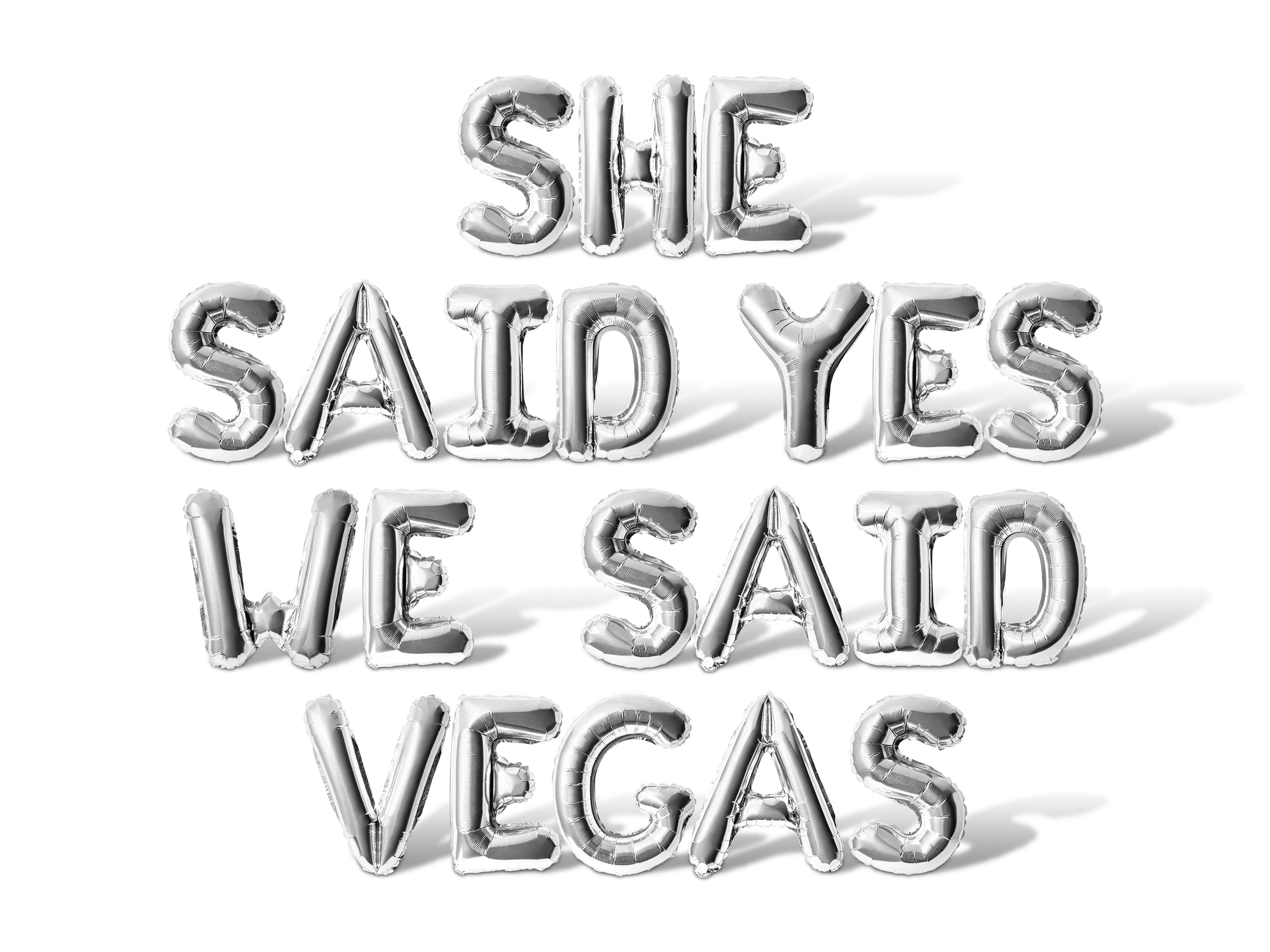 Letter Balloons - SHE SAID YES WE SAID VEGAS 16" Inch Alphabet Letters ...