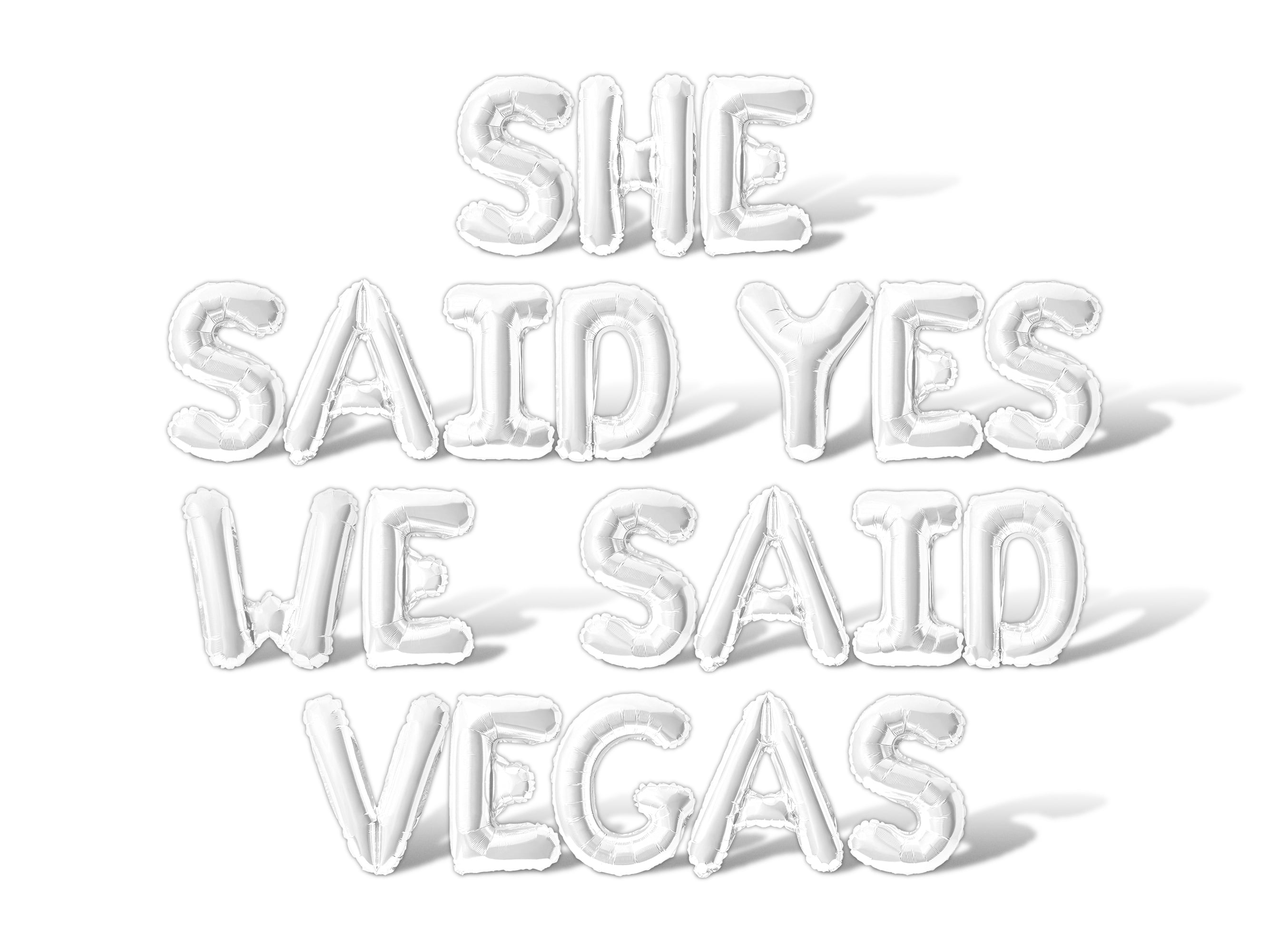 Letter Balloons - SHE SAID YES WE SAID VEGAS 16" Inch Alphabet Letters ...