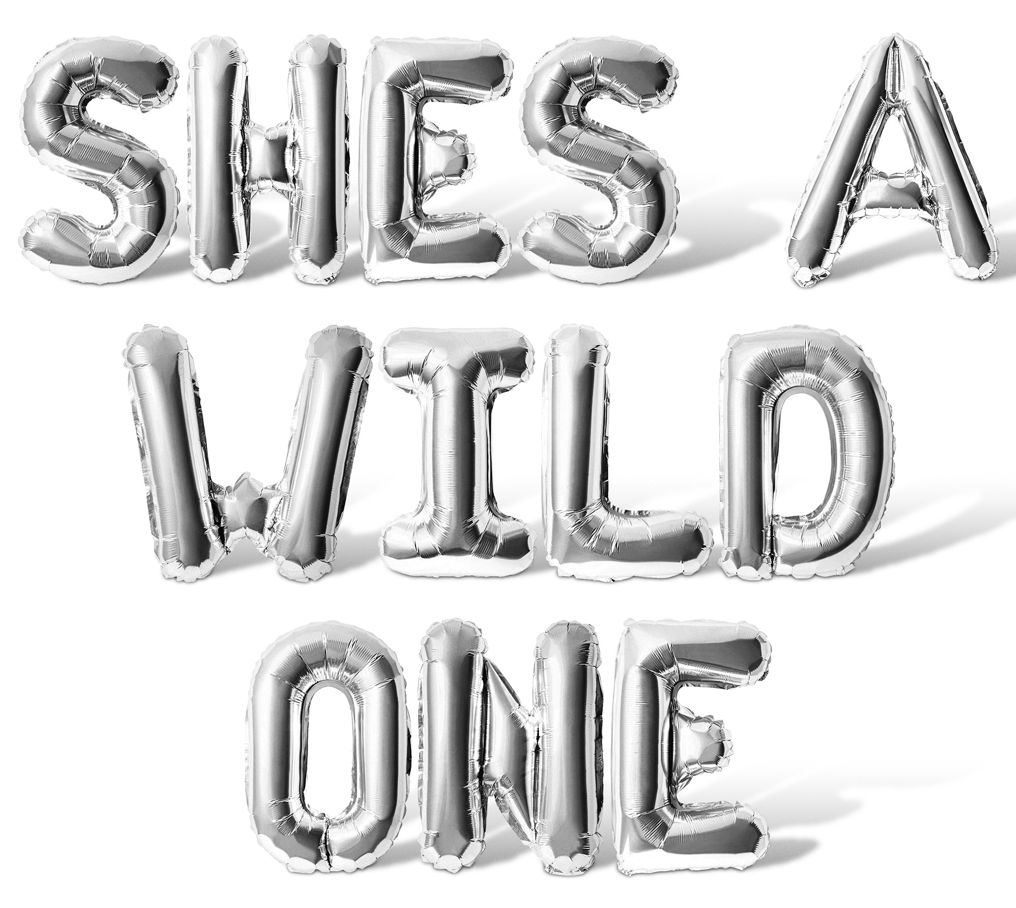 Letter Balloons - SHES A WILD ONE 16" Inch Alphabet Letters Foil Mylar ...
