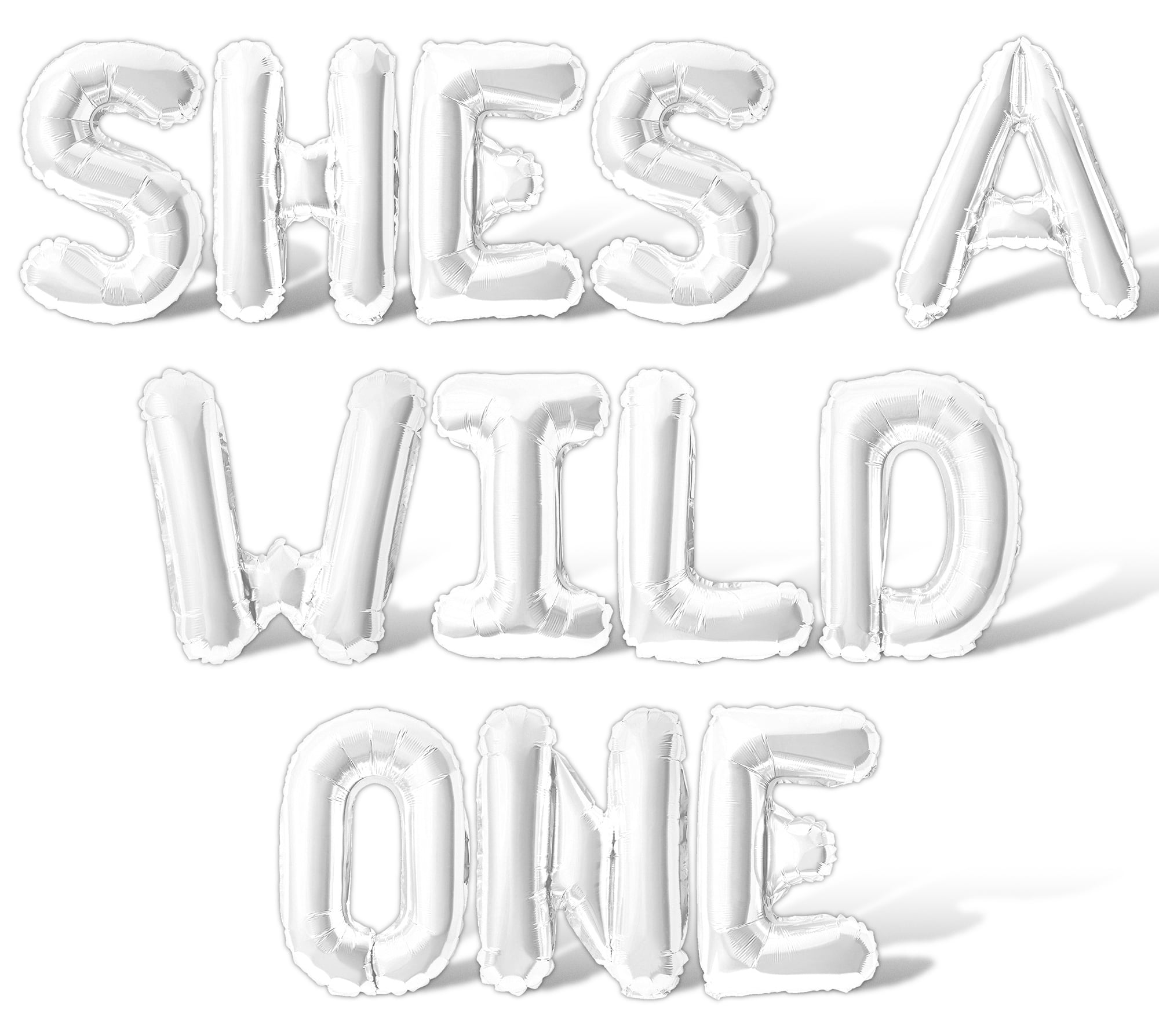 Letter Balloons - SHES A WILD ONE 16" Inch Alphabet Letters Foil Mylar ...