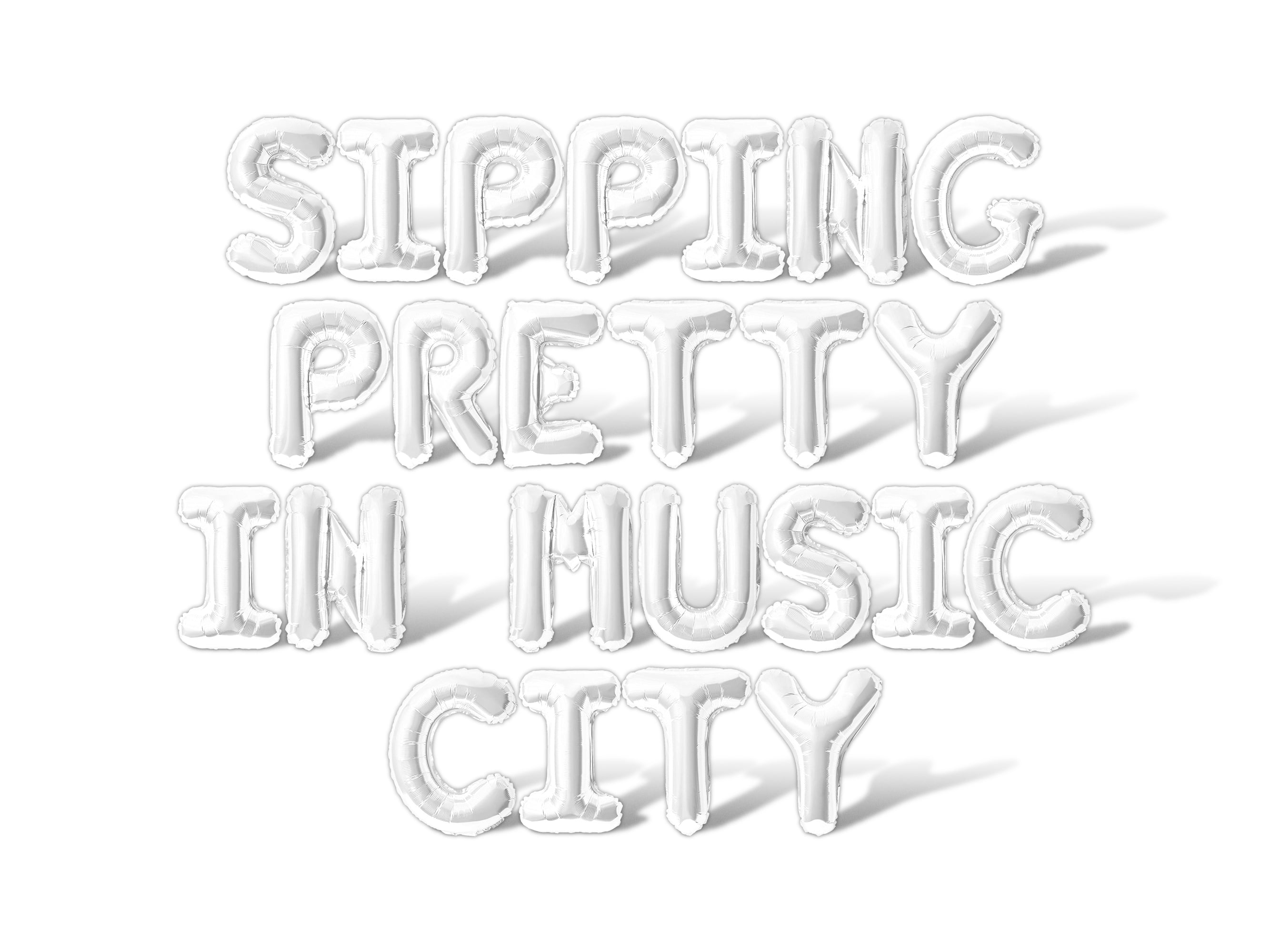 Letter Balloons - SIPPING PRETTY IN MUSIC CITY 16" Inch Alphabet ...