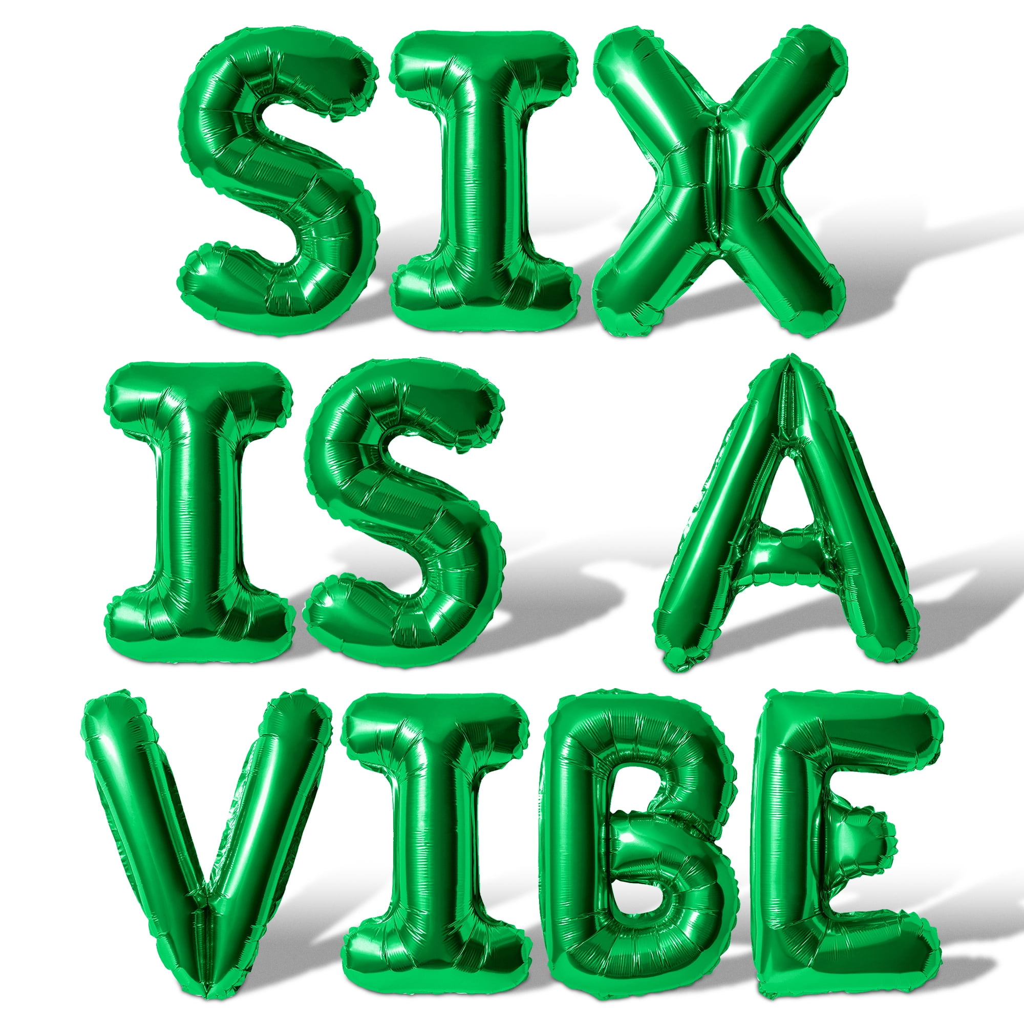 Letter Balloons - SIX IS A VIBE 16" Inch Alphabet Letters Foil Mylar ...