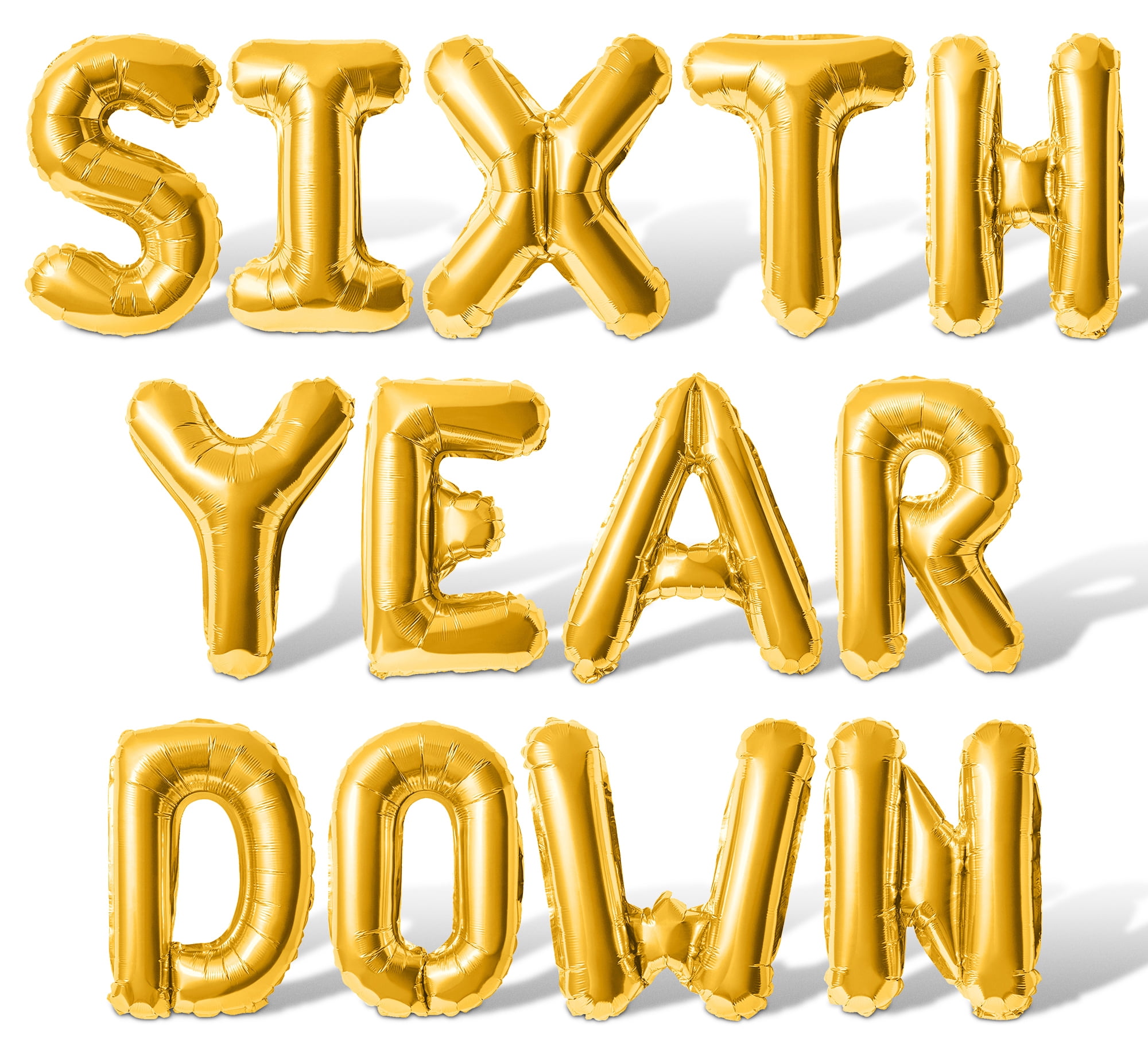 Letter Balloons - SIXTH YEAR DOWN 16" Inch Alphabet Letters Foil Mylar ...
