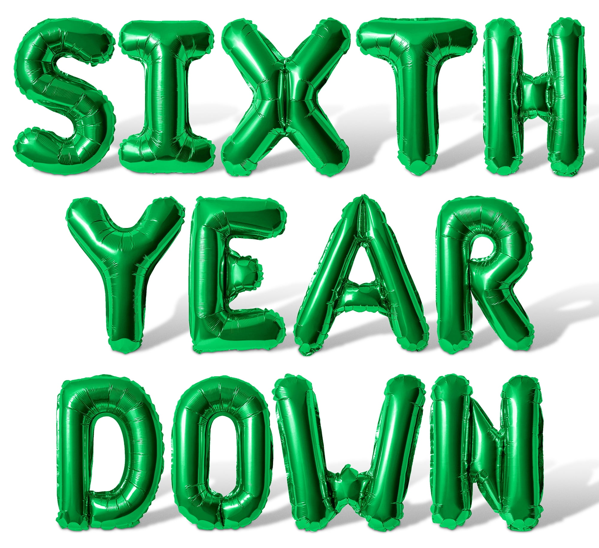 Letter Balloons - SIXTH YEAR DOWN 16" Inch Alphabet Letters Foil Mylar ...
