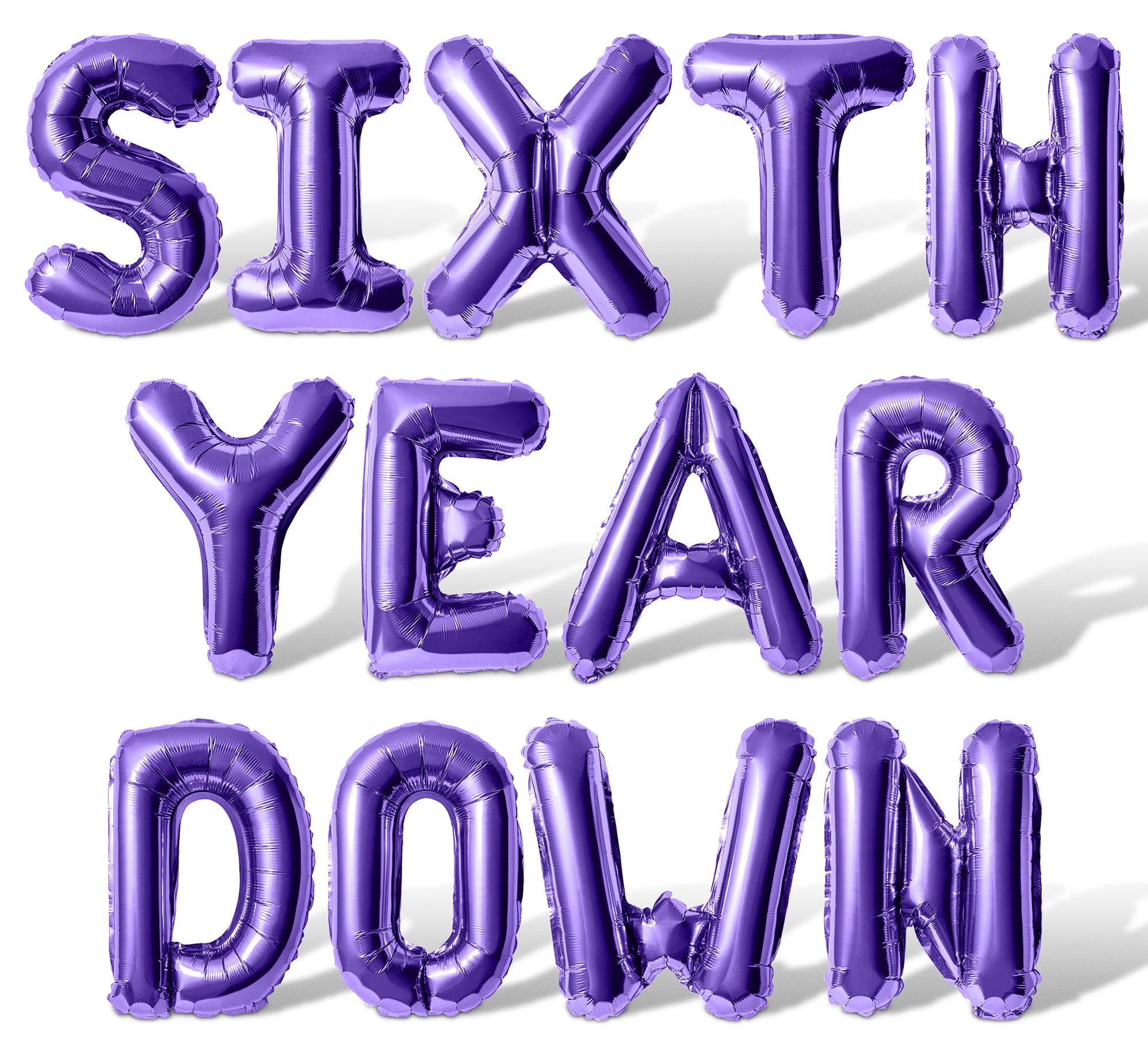 Letter Balloons - SIXTH YEAR DOWN 16" Inch Alphabet Letters Foil Mylar ...