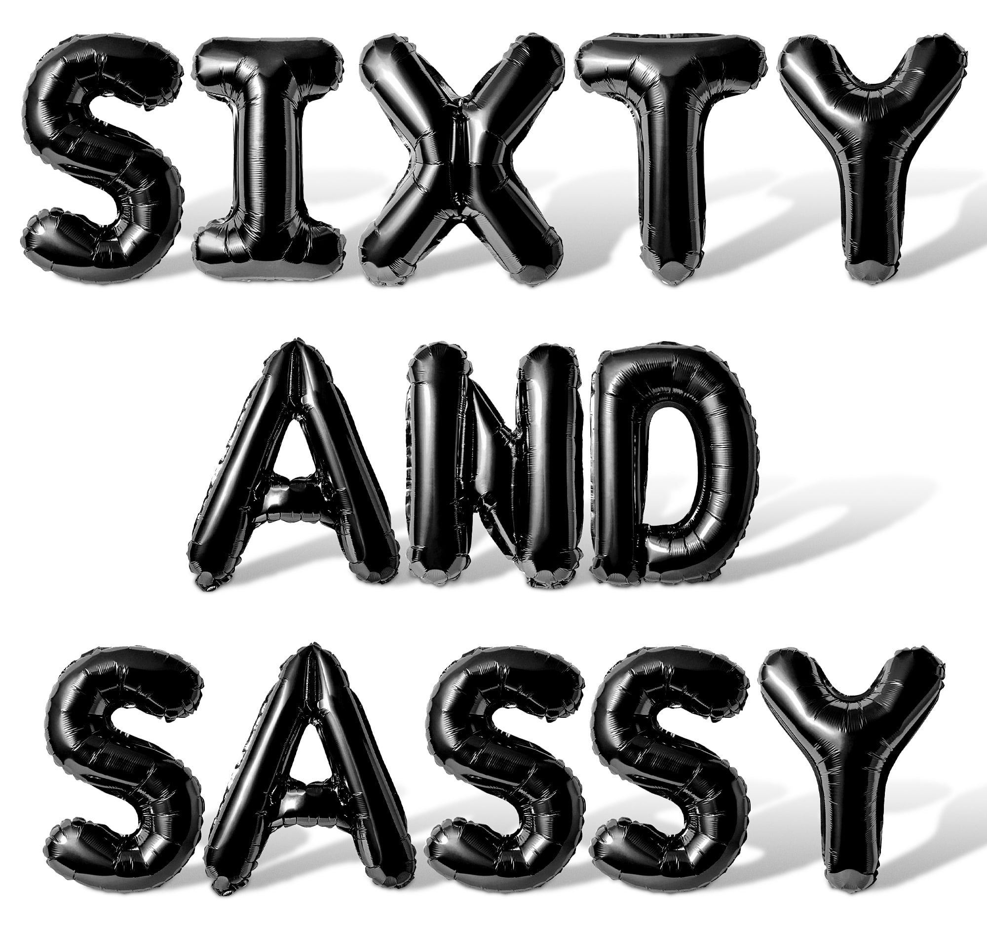 Letter Balloons - SIXTY AND SASSY 16" Inch Alphabet Letters Foil Mylar ...