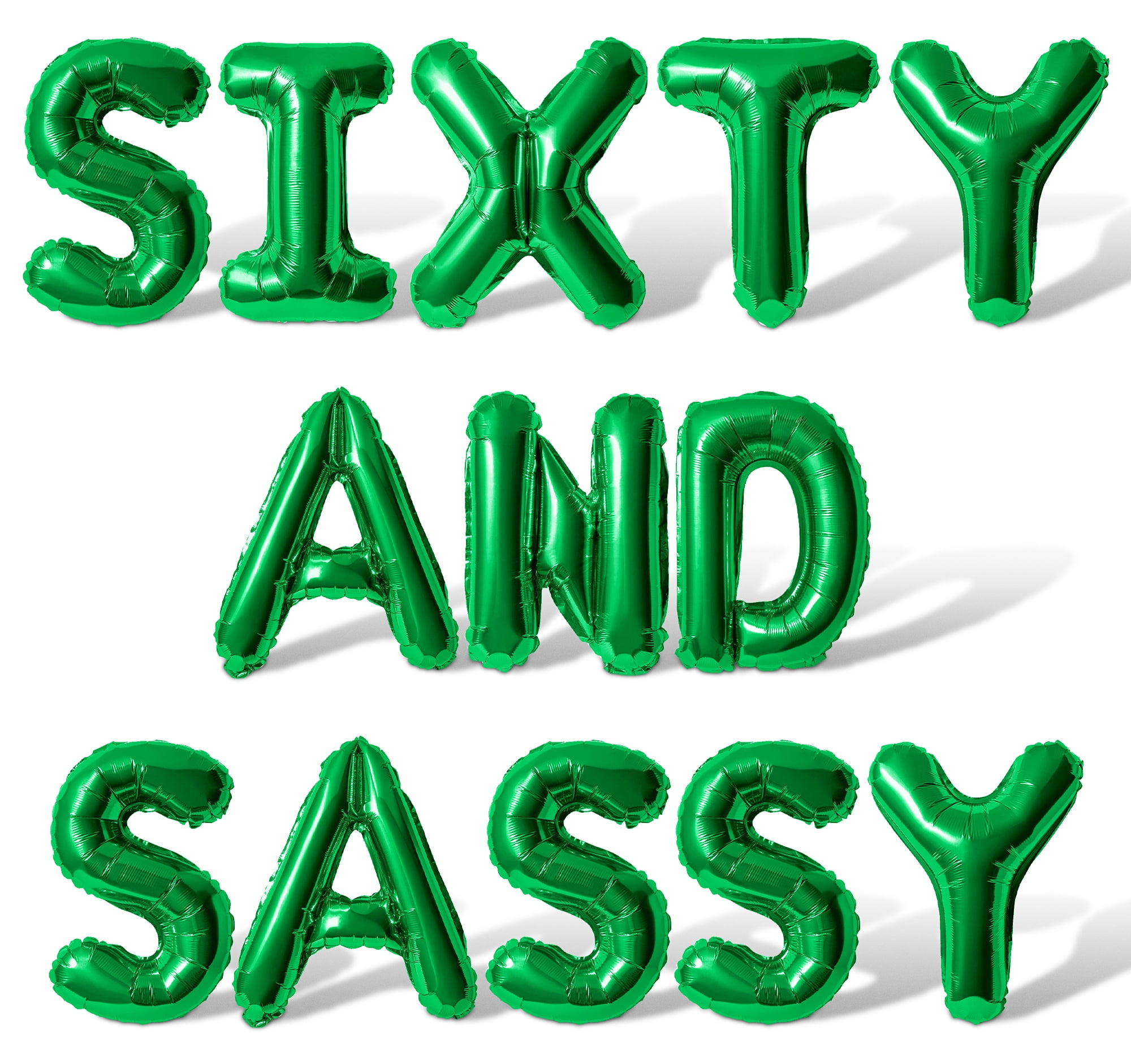 Letter Balloons - SIXTY AND SASSY 16" Inch Alphabet Letters Foil Mylar ...