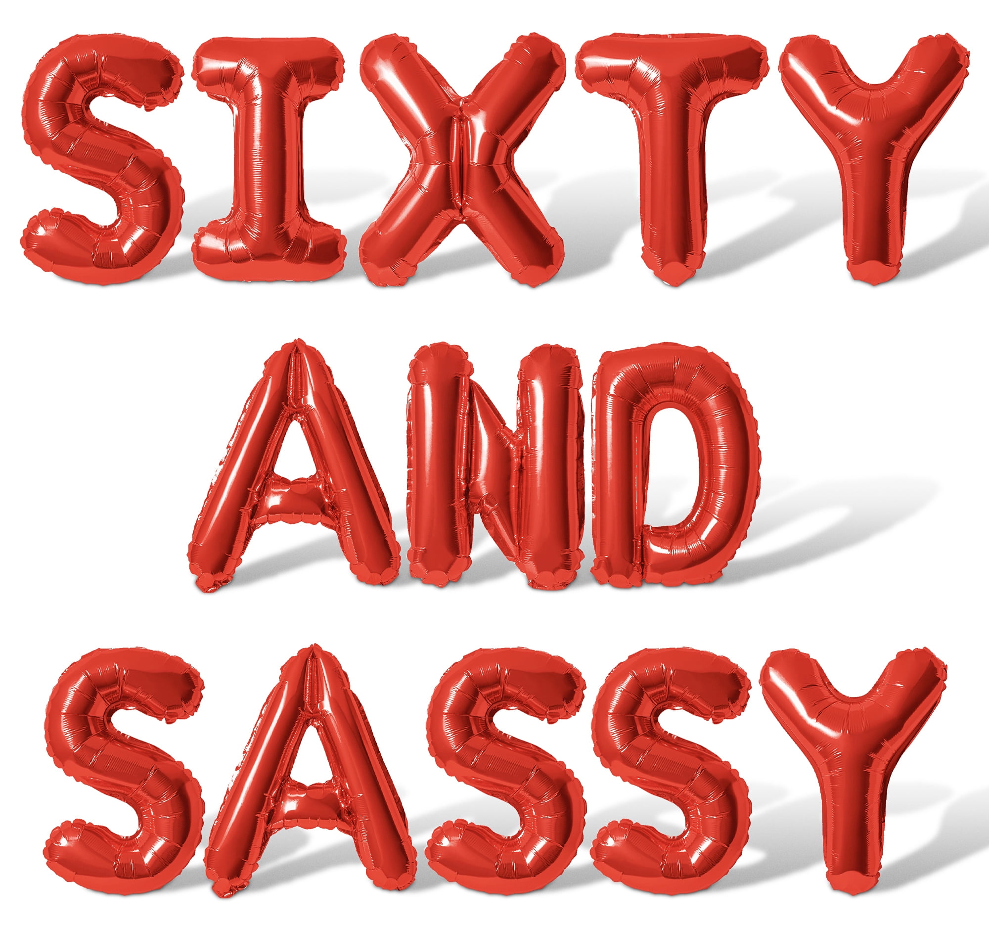 Letter Balloons - SIXTY AND SASSY 16" Inch Alphabet Letters Foil Mylar ...
