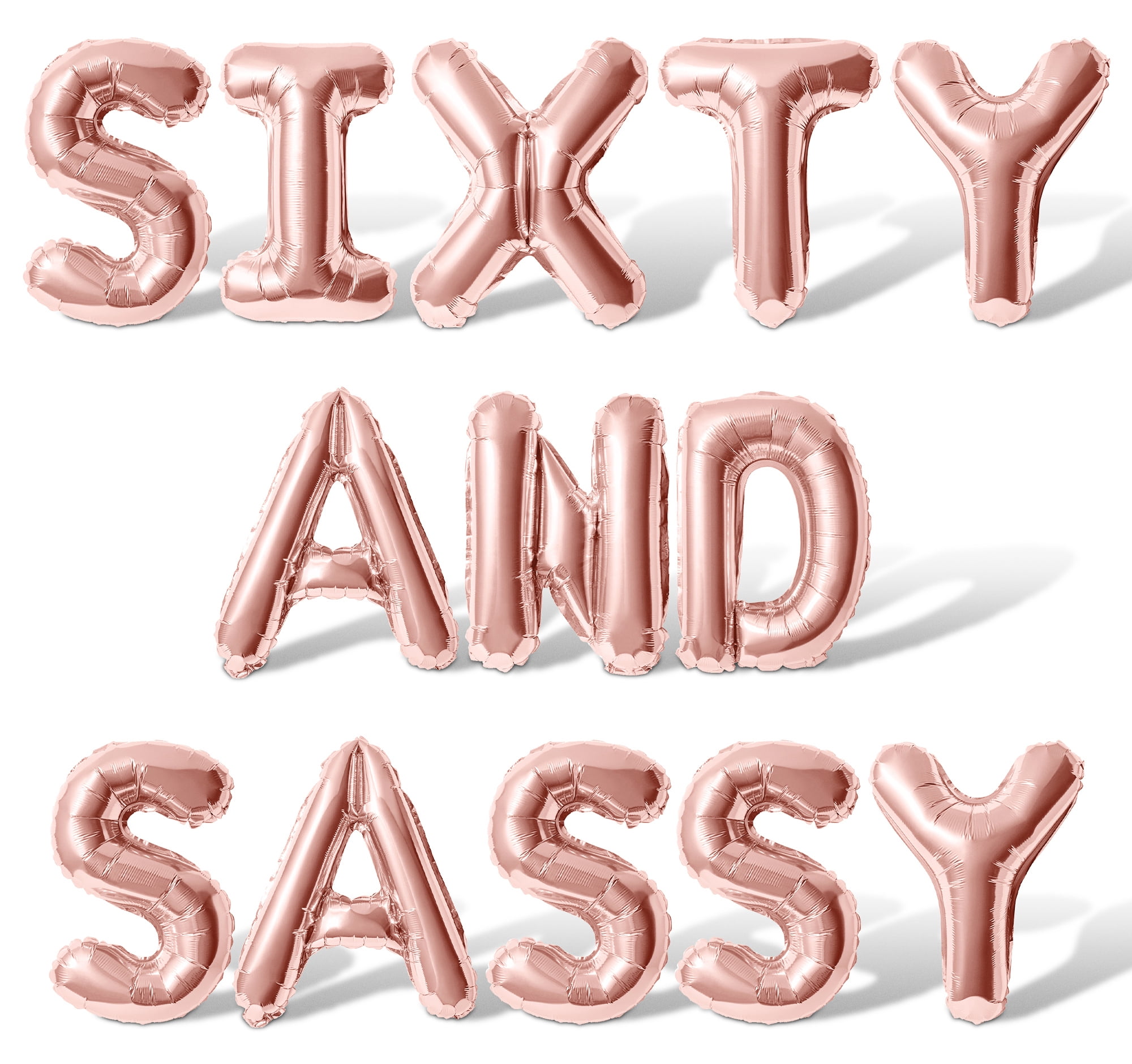 Letter Balloons - SIXTY AND SASSY 16" Inch Alphabet Letters Foil Mylar ...