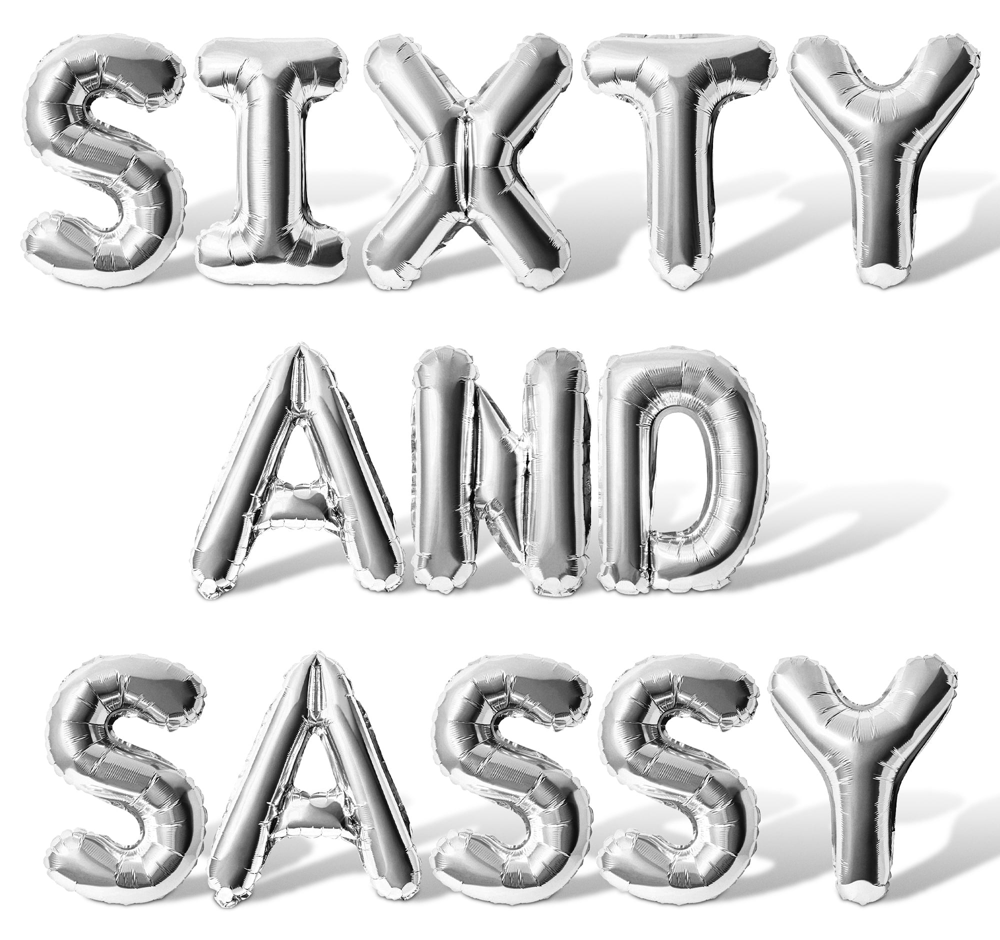 Letter Balloons - SIXTY AND SASSY 16" Inch Alphabet Letters Foil Mylar ...