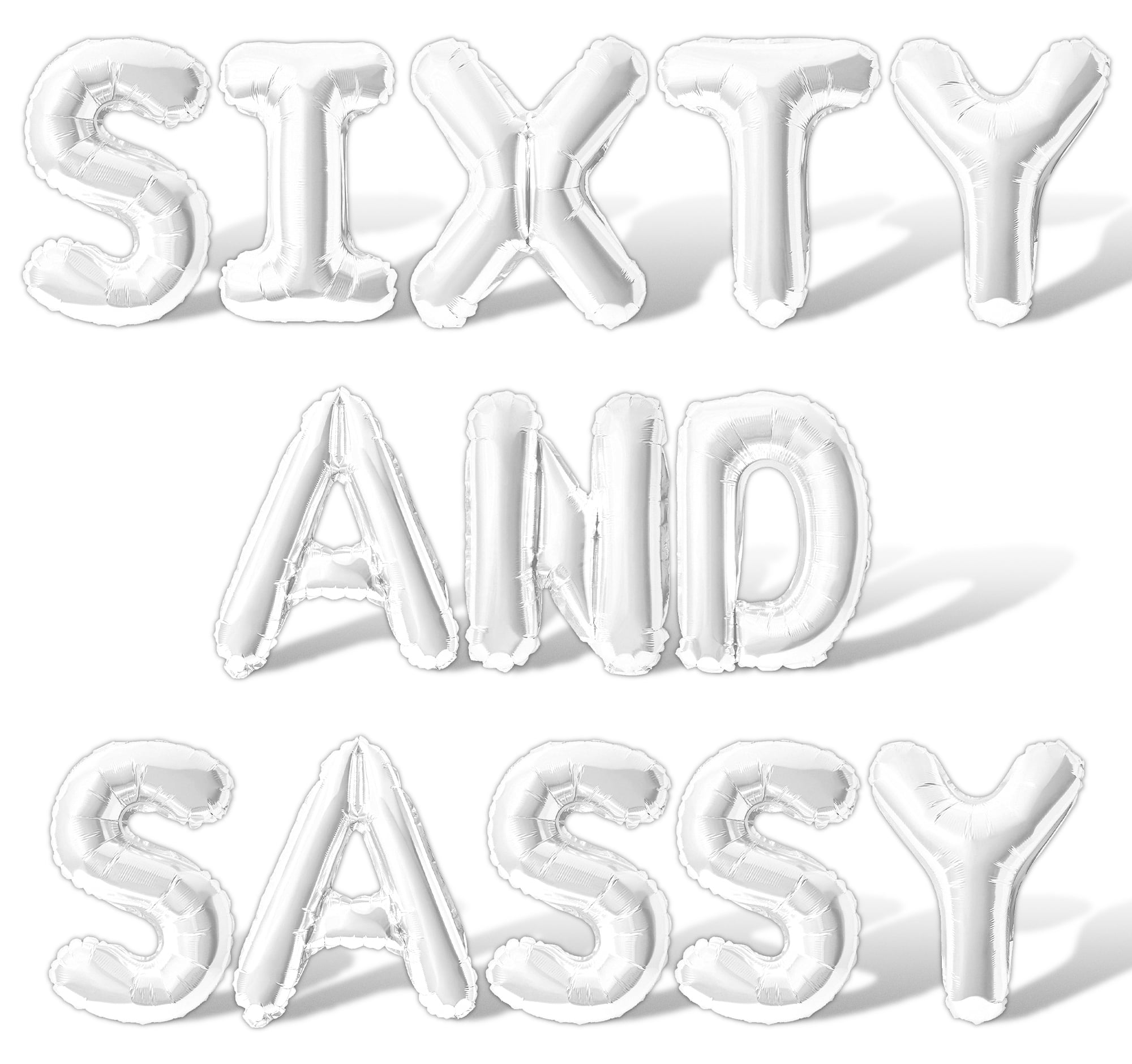 Letter Balloons - SIXTY AND SASSY 16" Inch Alphabet Letters Foil Mylar ...