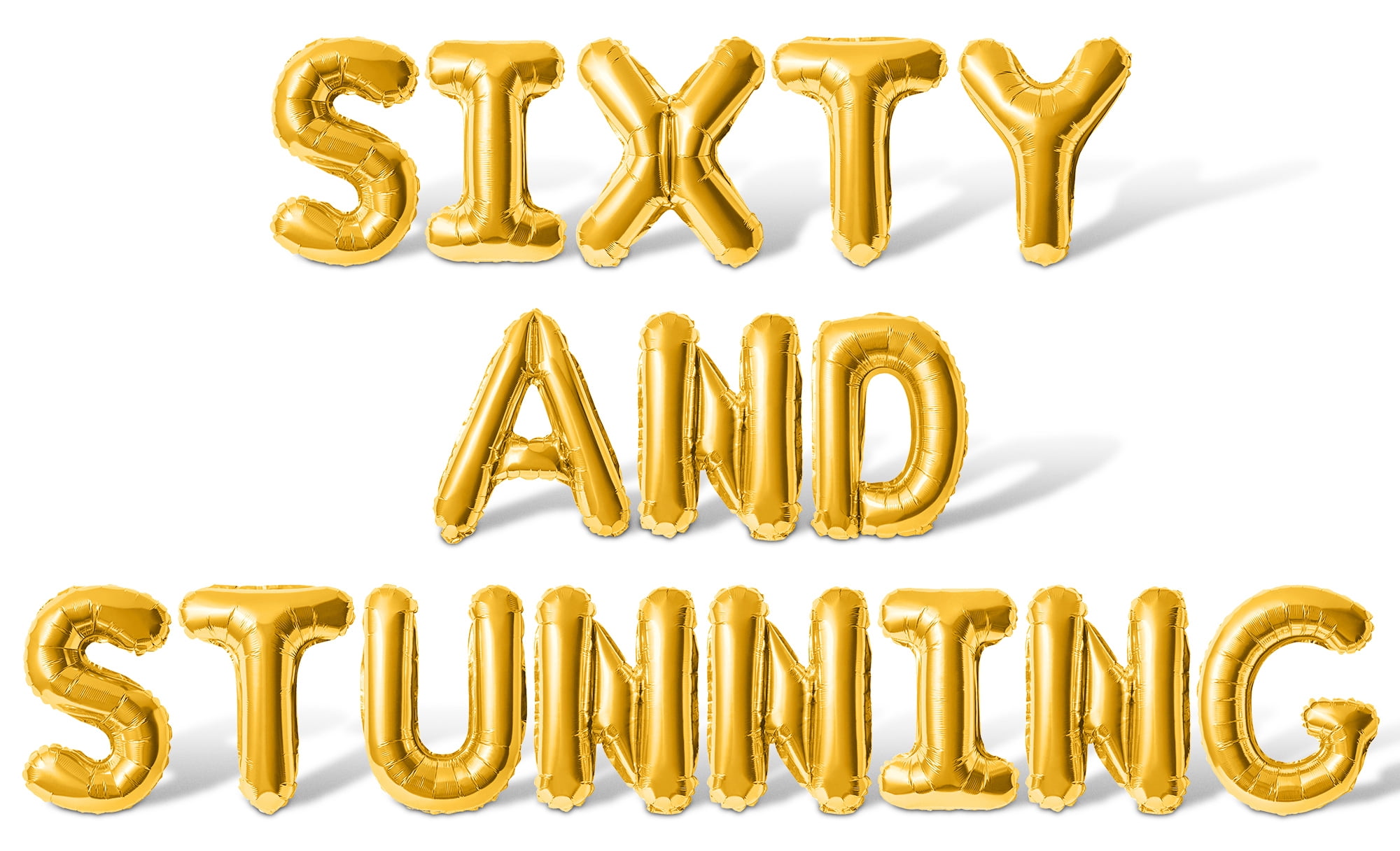 Letter Balloons - SIXTY AND STUNNING 16" Inch Alphabet Letters Foil ...