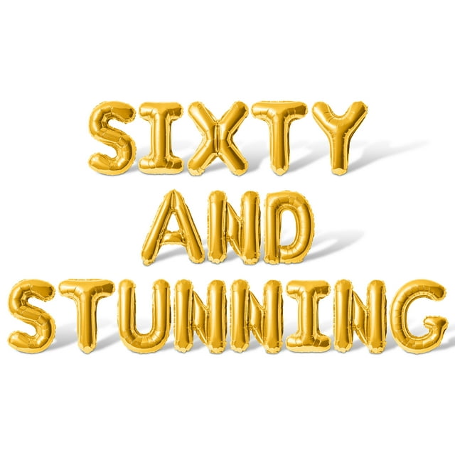 Letter Balloons - SIXTY AND STUNNING 16" Inch Alphabet Letters Foil ...