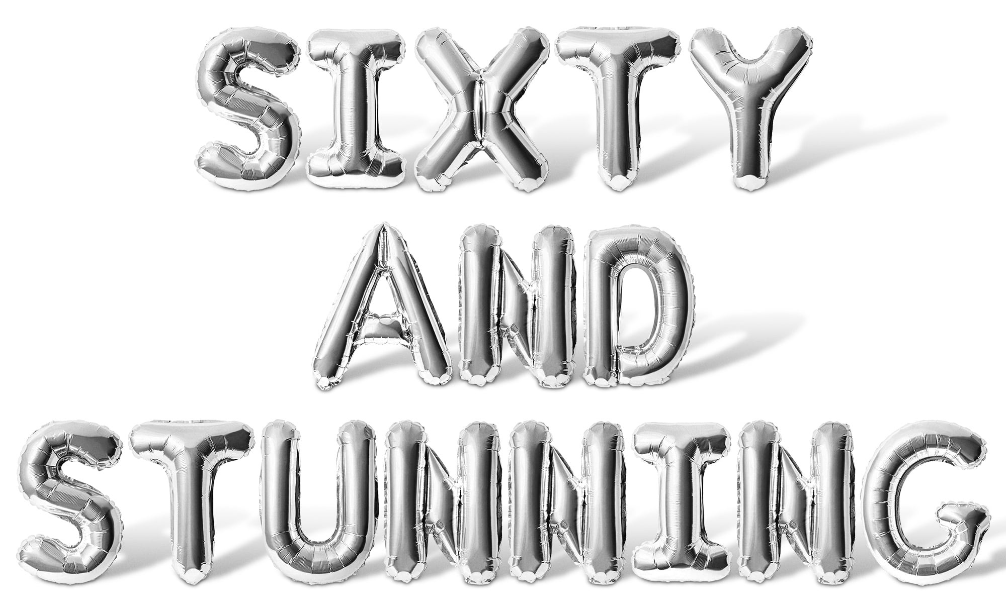 Letter Balloons - SIXTY AND STUNNING 16" Inch Alphabet Letters Foil ...