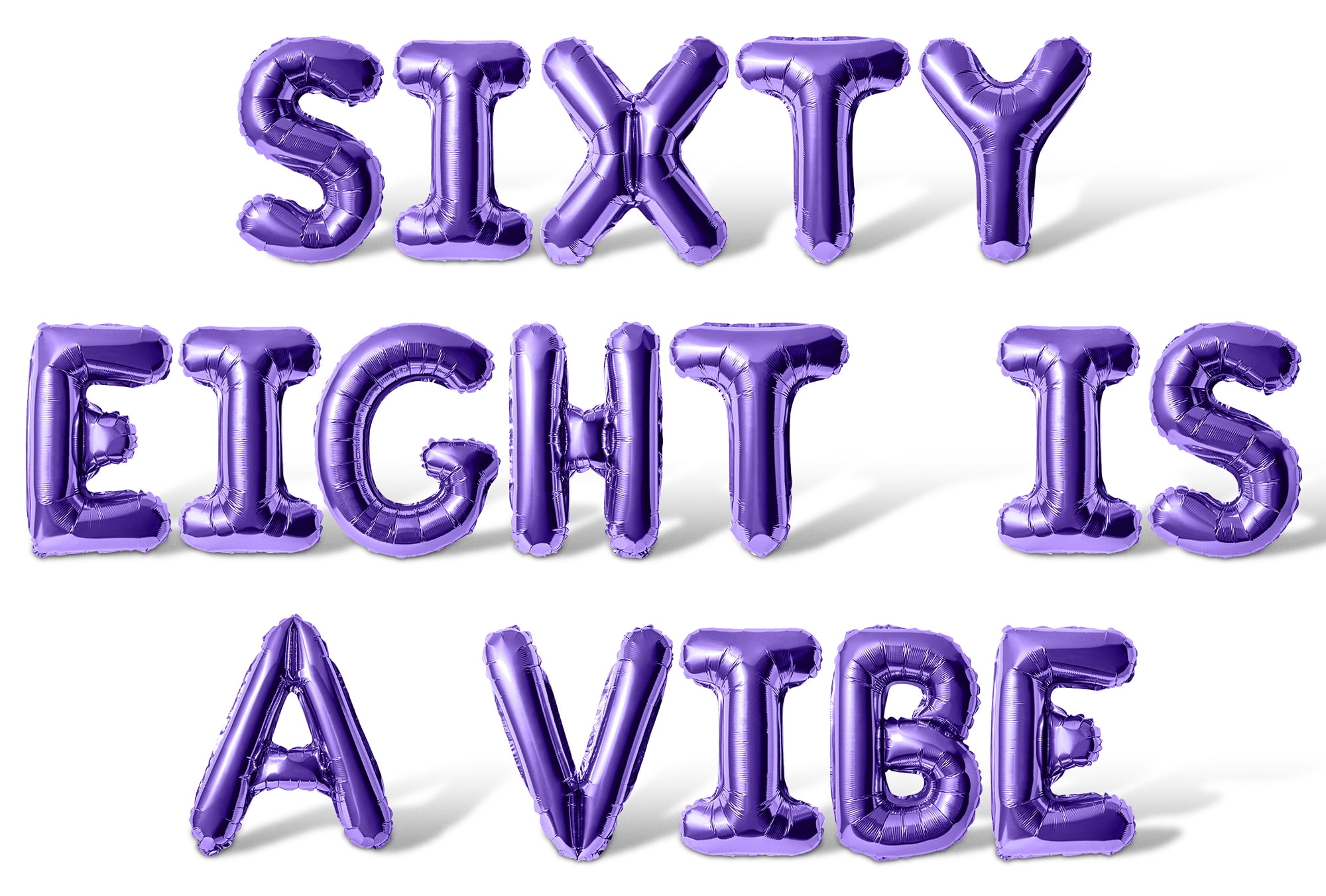 Letter Balloons - SIXTY EIGHT IS A VIBE 16" Inch Alphabet Letters Foil ...